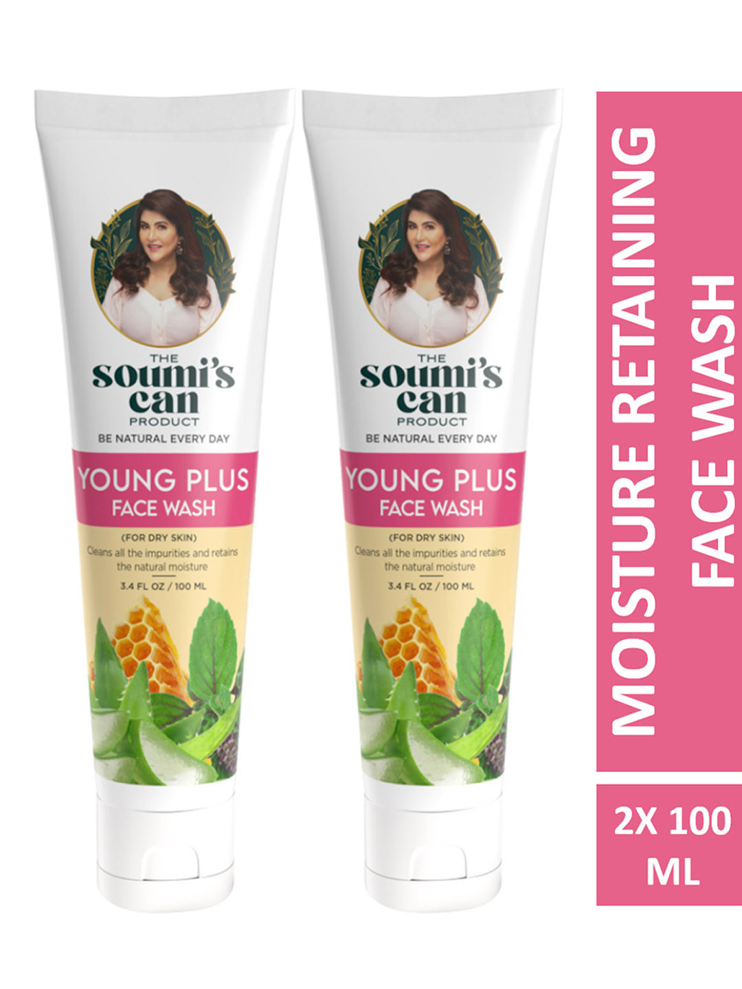 Buy THE SOUMI'S CAN PRODUCT Set Of 2 Young Plus Face Wash 100ml Each ...