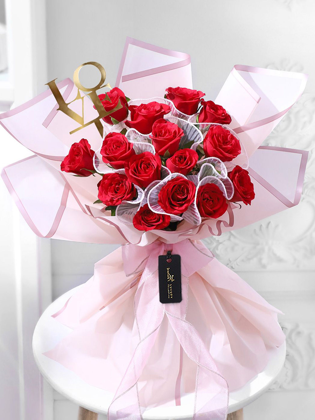 Buy Interflora 15 Pcs Red Roses Fresh Flowers Bouquet - Fresh Flowers ...