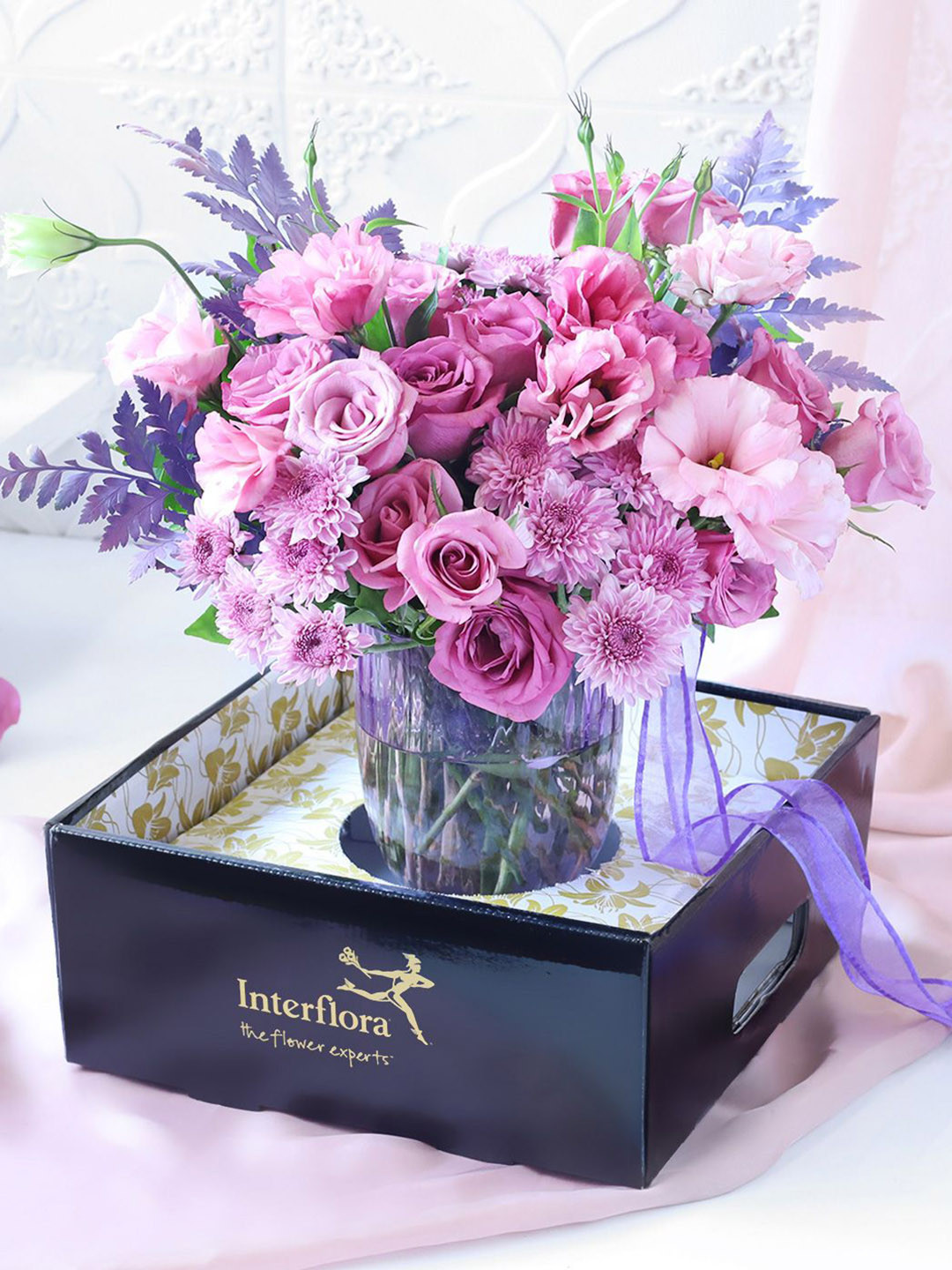 Buy Interflora Mauve Me More Fresh Flowers Bouquet - Fresh Flowers for ...