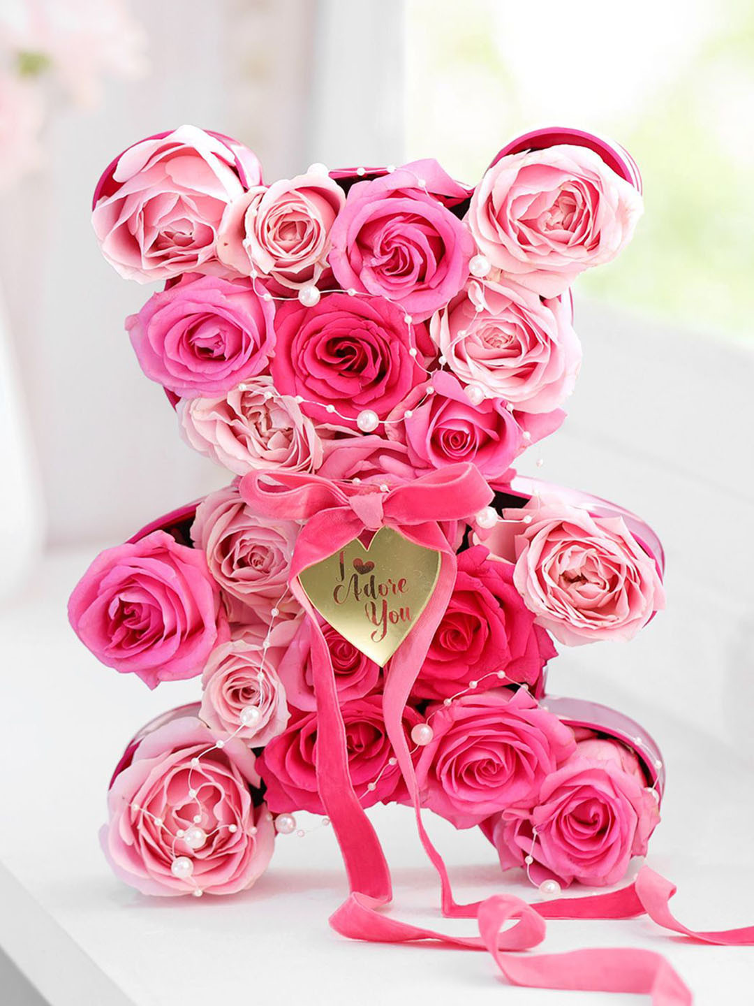 Buy Interflora Teddy Blossom Fresh Flowers Bouquet - Fresh Flowers for ...