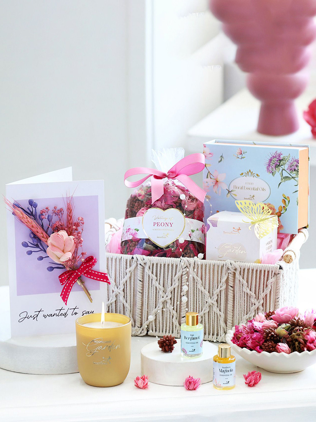 Buy Interflora 7 Pcs Blue & Purple Home Gift Set - Home Gift Sets for ...