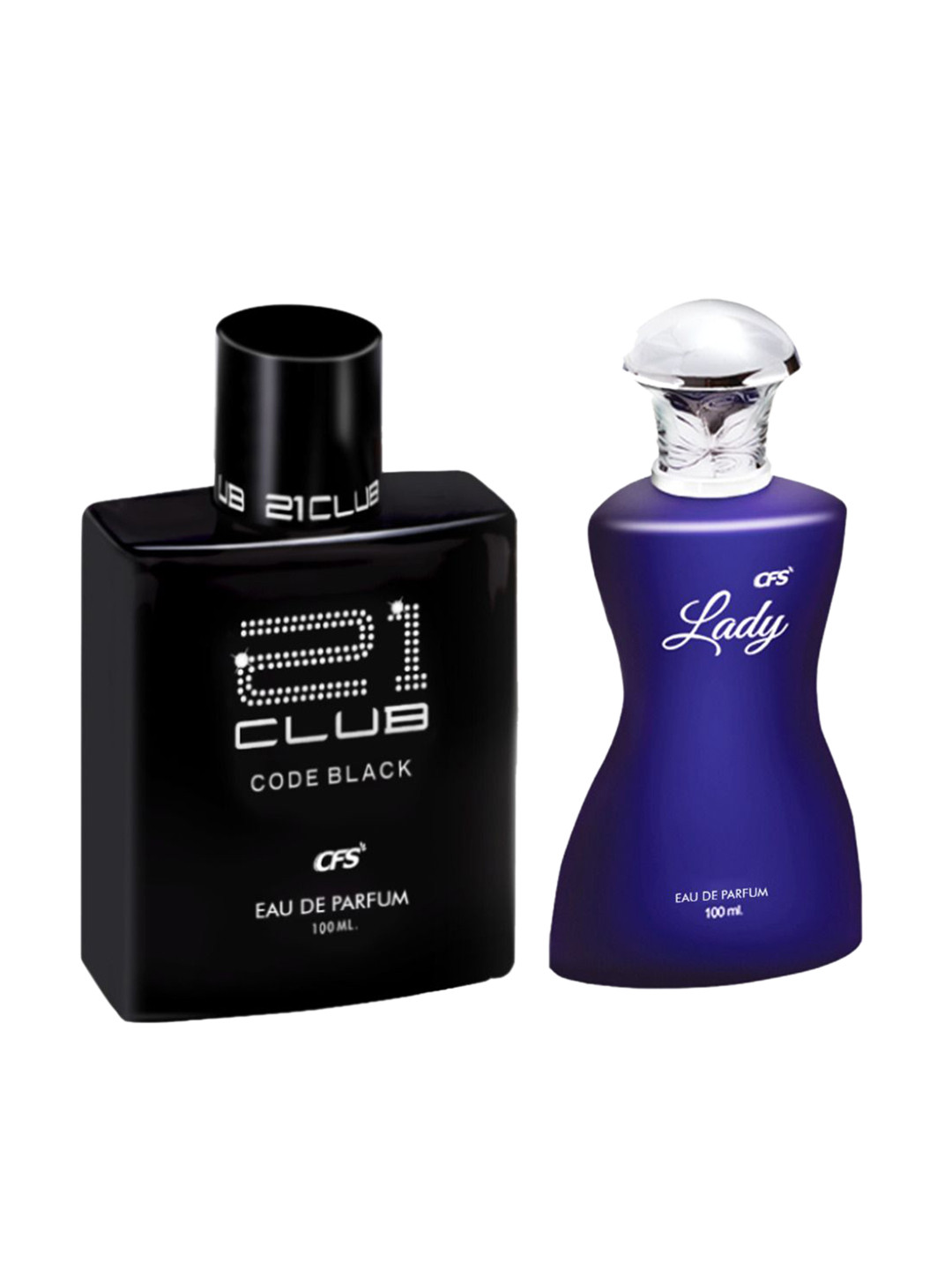 Buy CFS 21 Club Code Black & Lady Set Of 2 Long Lasting Eau De Parfum ...