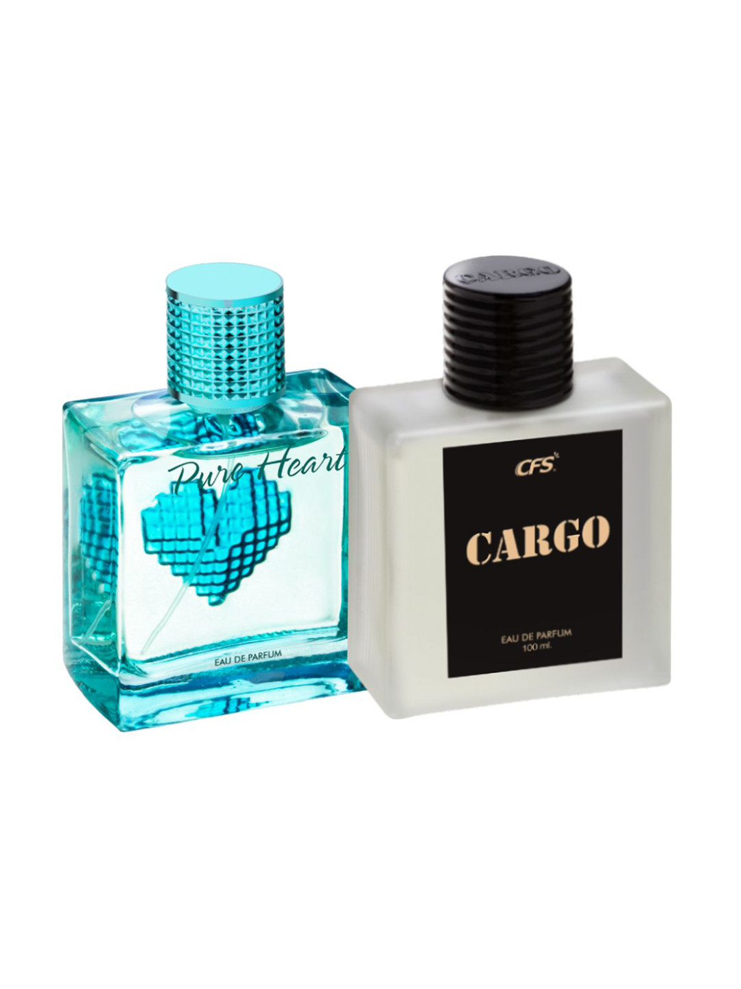 Buy CFS Set Of Pure Heart Blue & Cargo Black Long Lasting Eau De Parfum ...