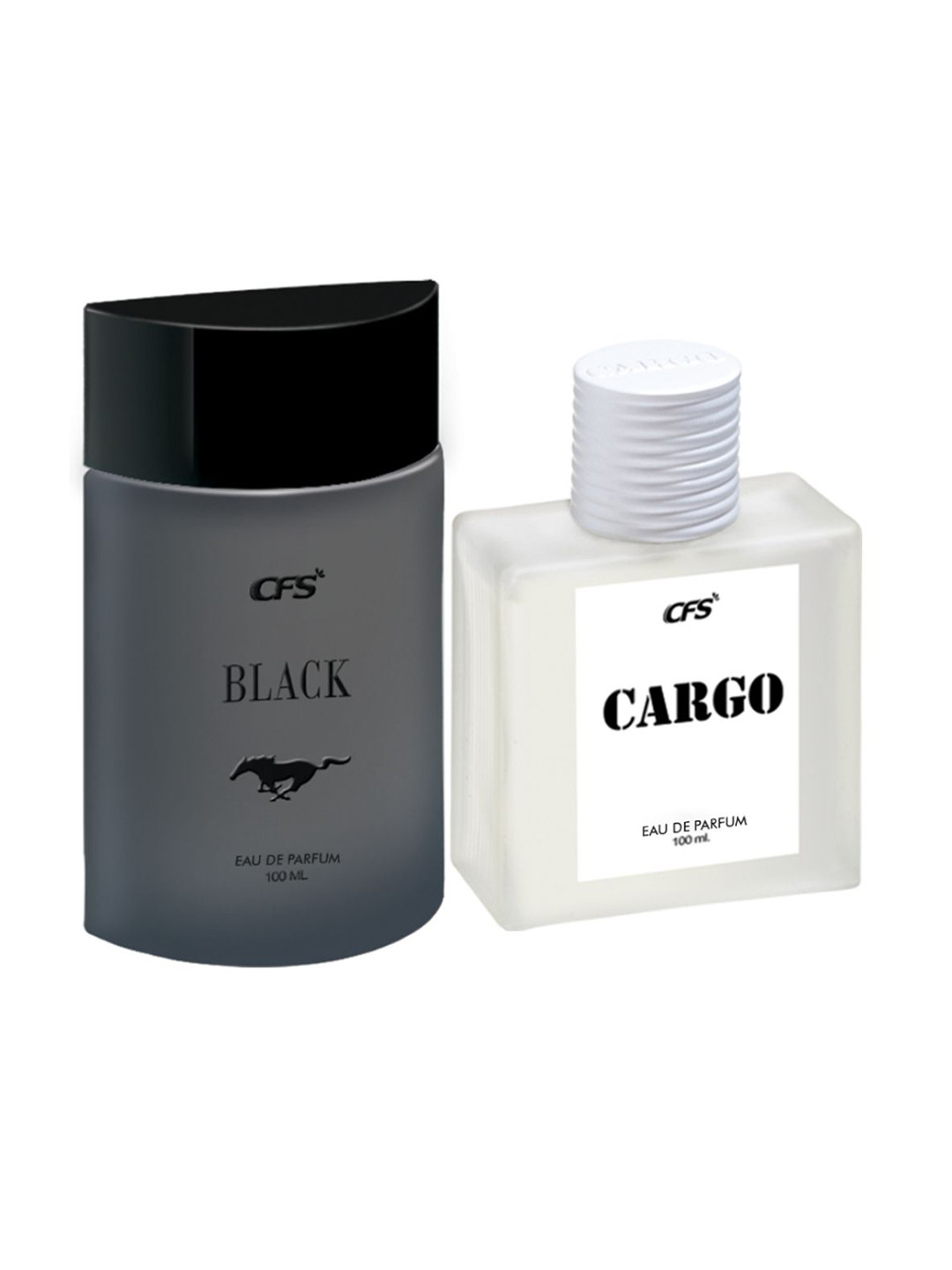 Buy CFS Set Of Black & Cargo White Long Lasting Eau De Parfum 100 Ml ...