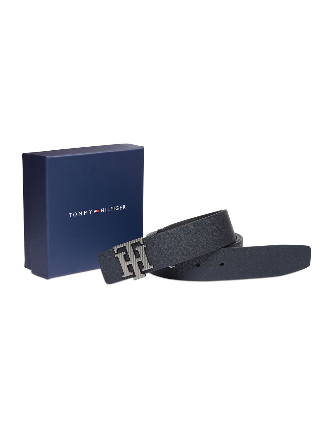Buy Tommy Hilfiger Men Solid Push Pin Closure Casual Belt - Belts for ...