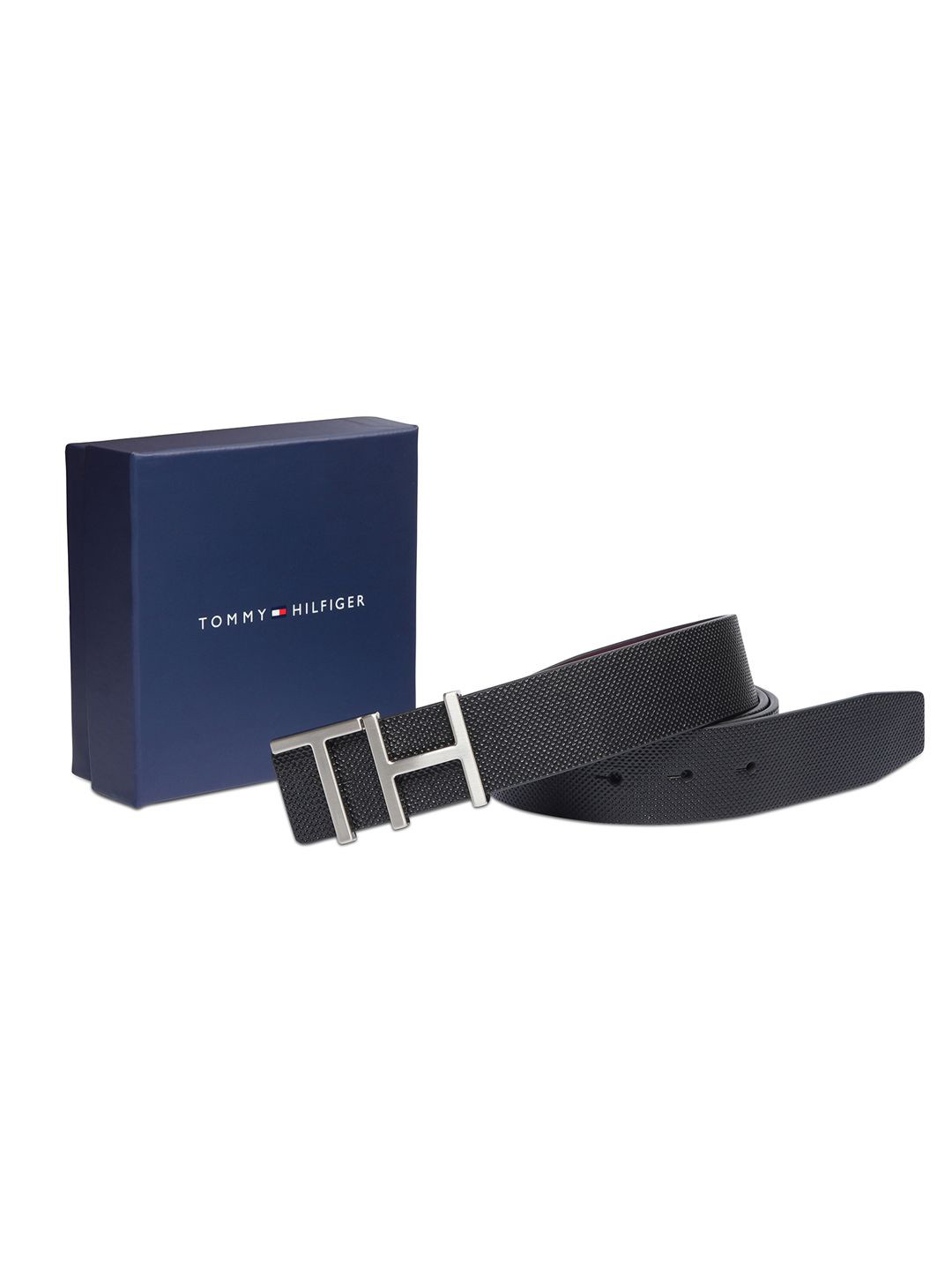 Buy Tommy Hilfiger Men Solid Push Pin Closure Casual Belt - Belts for ...