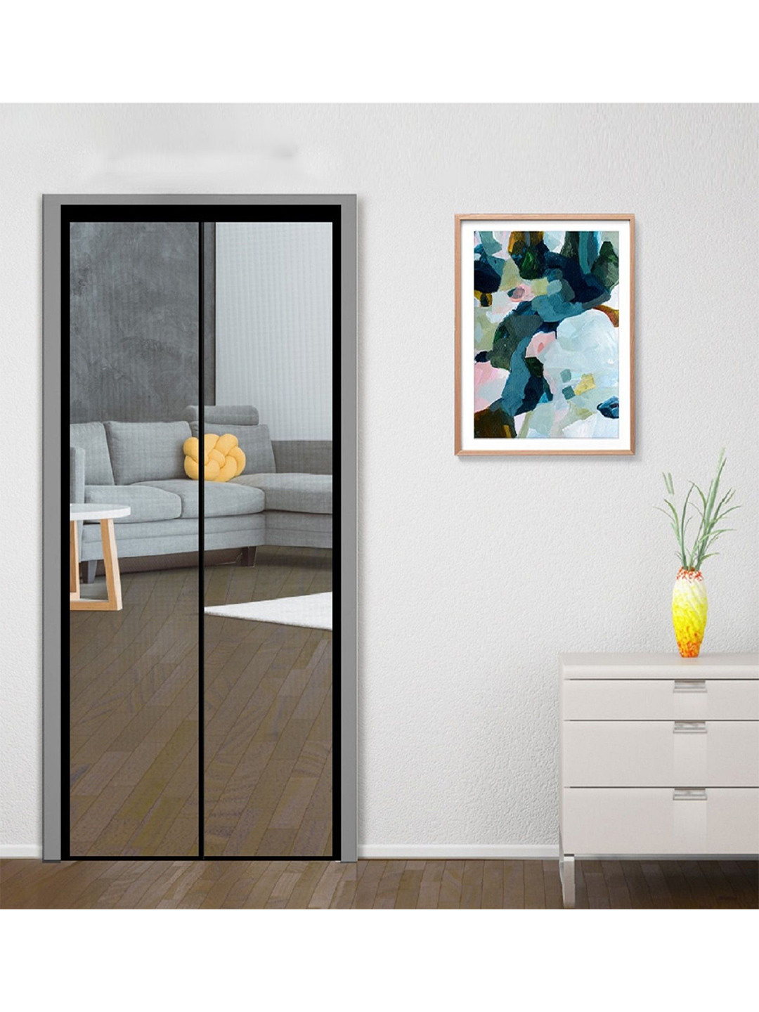 Buy Classic Mosquito Net Black Free Entry Fiberglass Door Net With ...