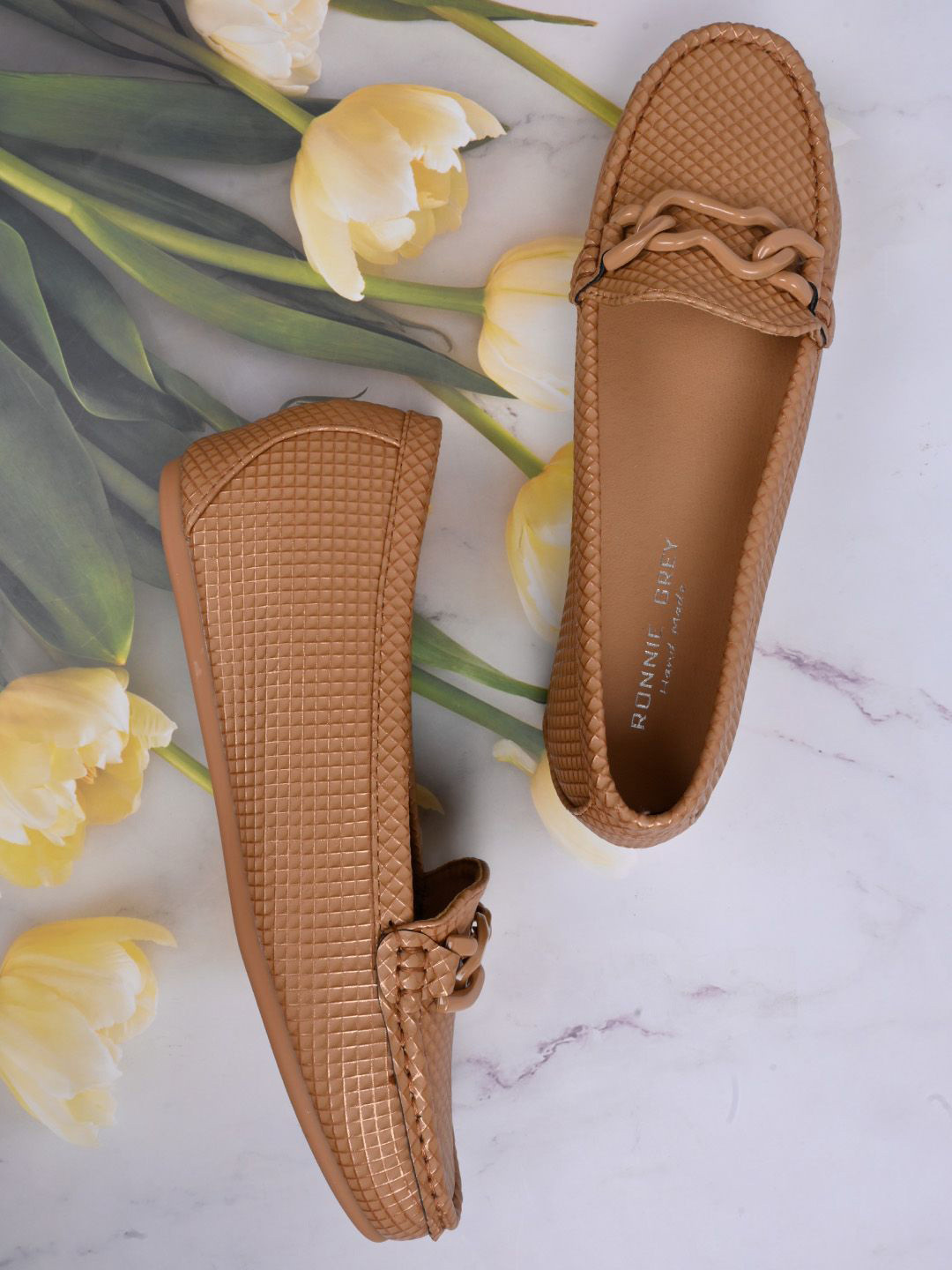 Buy Ronnie Grey Women Textured Loafers - Casual Shoes for Women ...