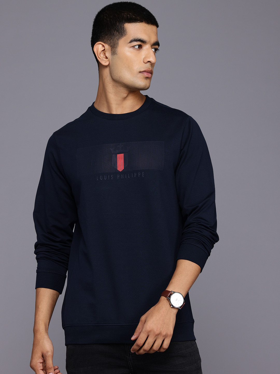 Buy Louis Philippe Sport Brand Logo Printed Sweatshirt - Sweatshirts ...