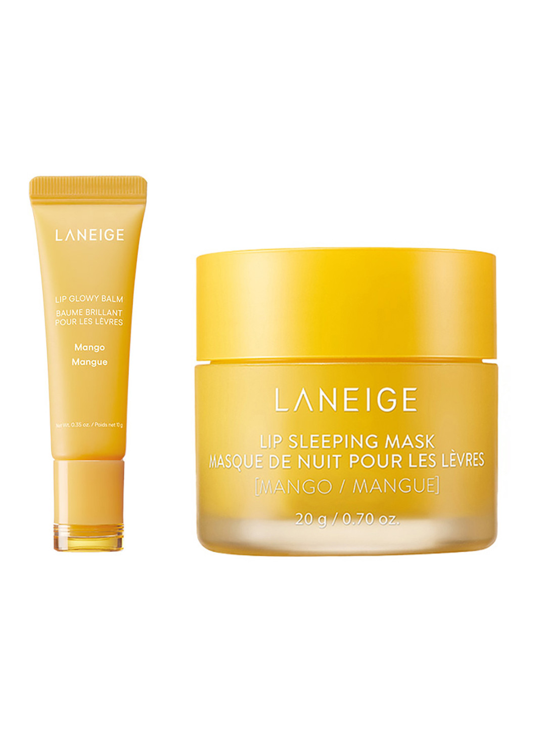 Buy LANEIGE Set Of Lip Glowy Balm 10 G & Lip Sleeping Mask 20 G Mango ...