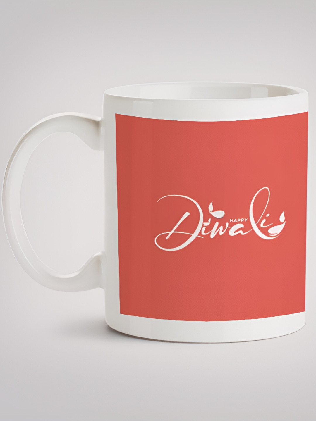 Buy MOTIVATE BOX Peach & White Printed Ceramic Microwave Safe Glossy ...