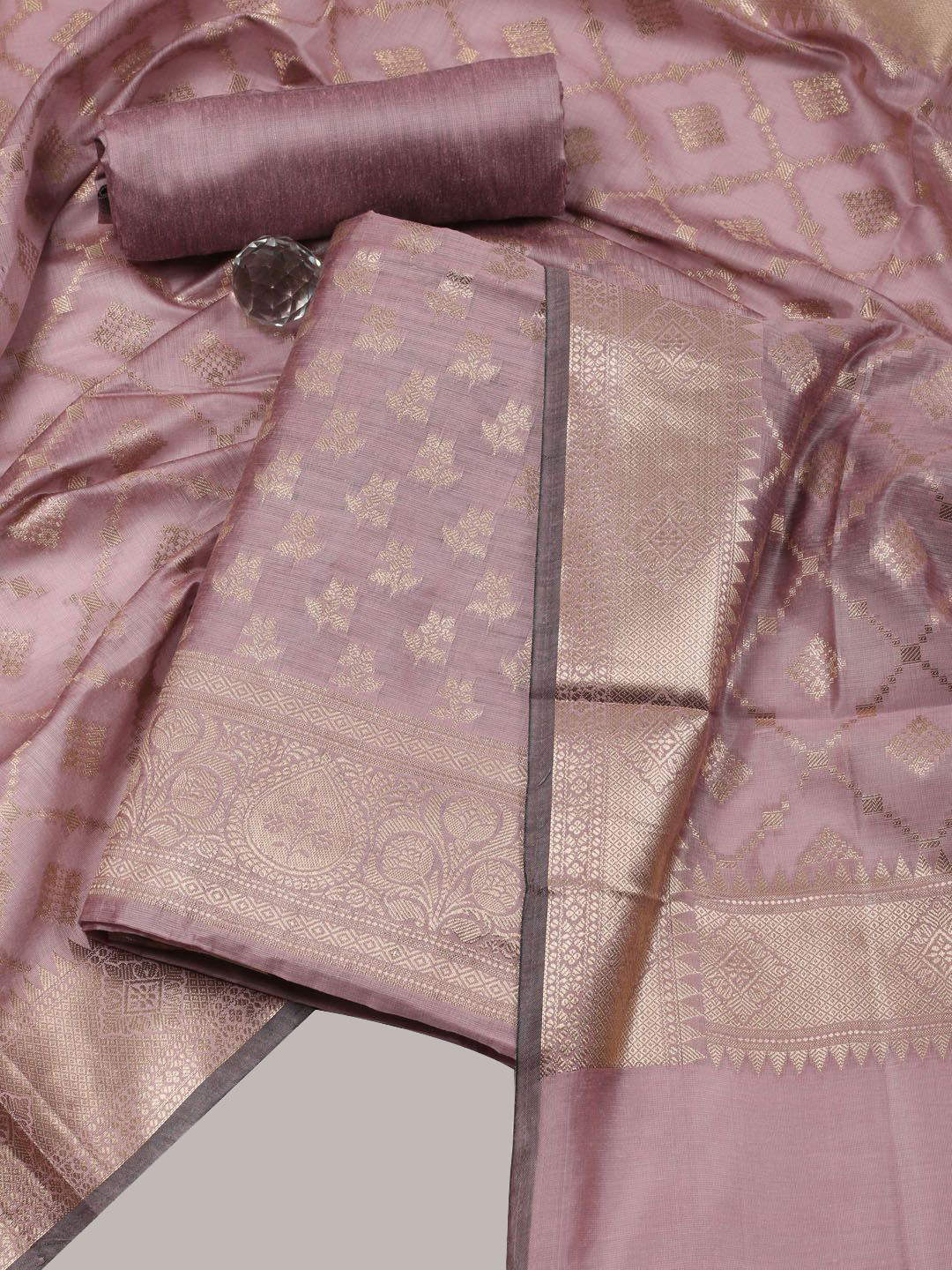 Buy Meena Bazaar Woven Design Unstitched Dress Material - Dress ...