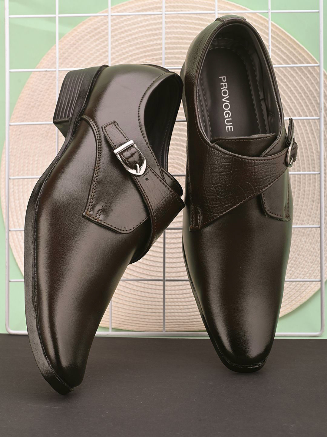 Buy Provogue Men Textured Buckle Formal Monk Shoes - Formal Shoes for ...