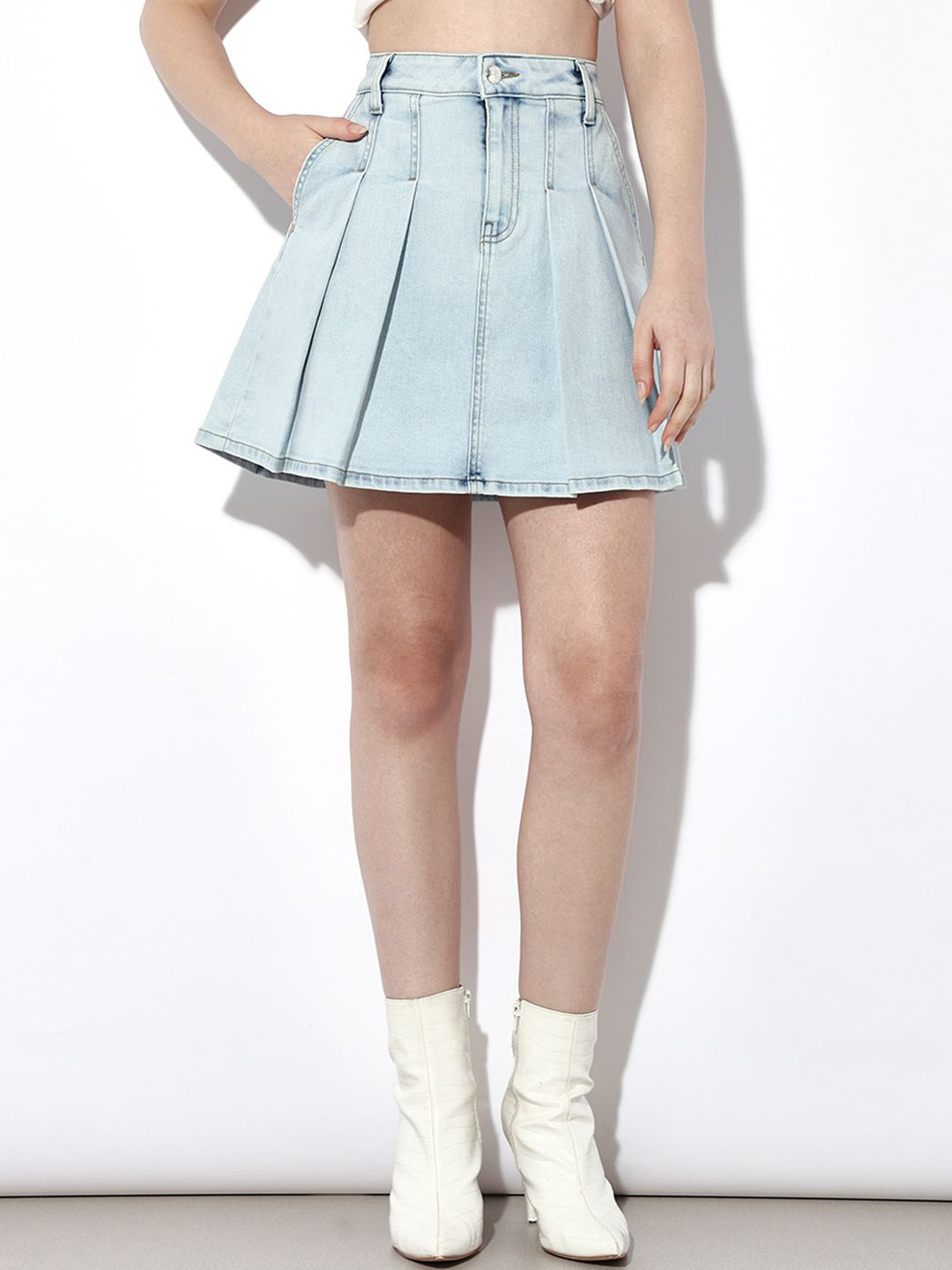 Buy ONLY Flared Denim A Line Mini Skort Skirt - Skirts for Women ...