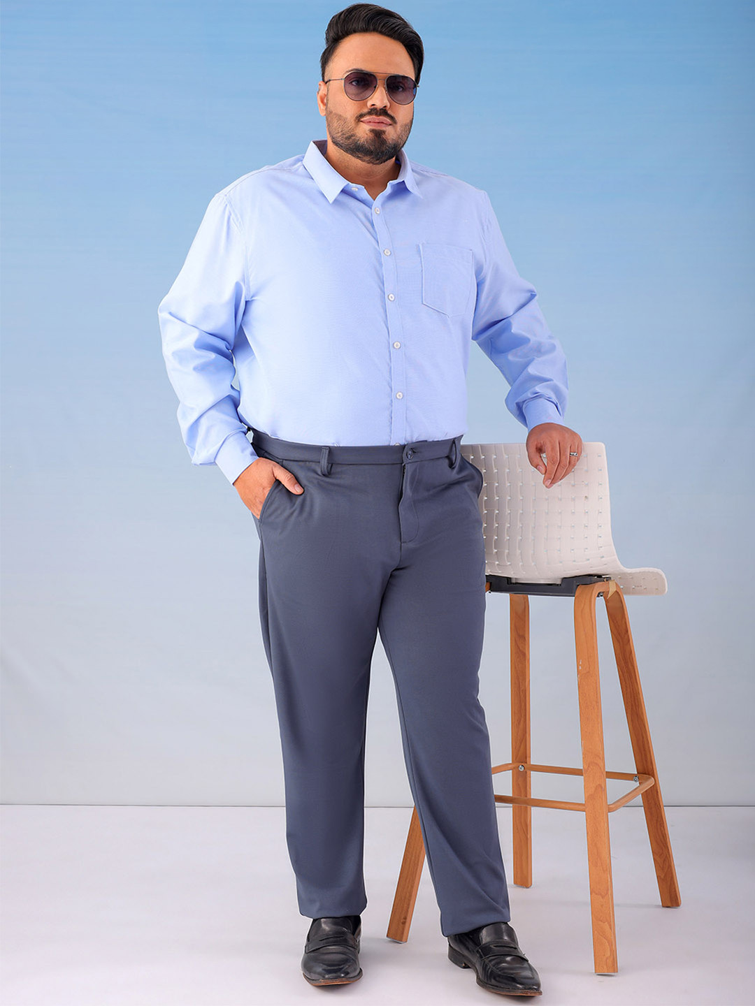 Buy Hardsoda By The Indian Garage Co Men Mid Rise Regular Fit Formal ...