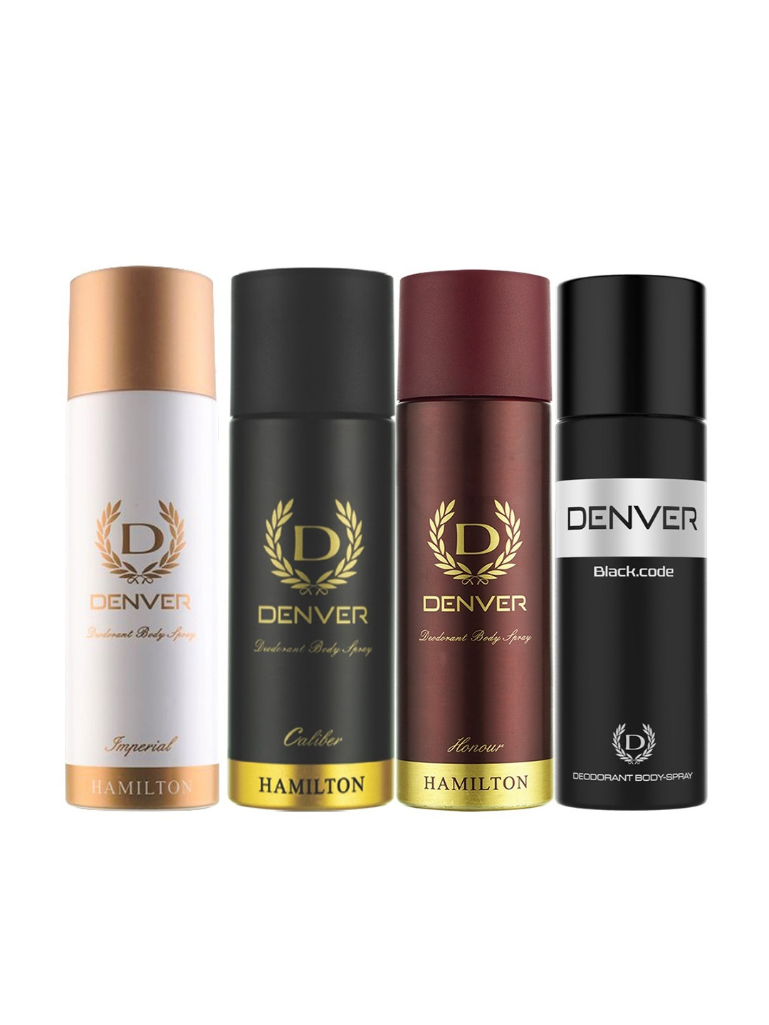 Buy Denver Men Set Of 4 Deodorant Spray 32g/50ml Each Black Code ...