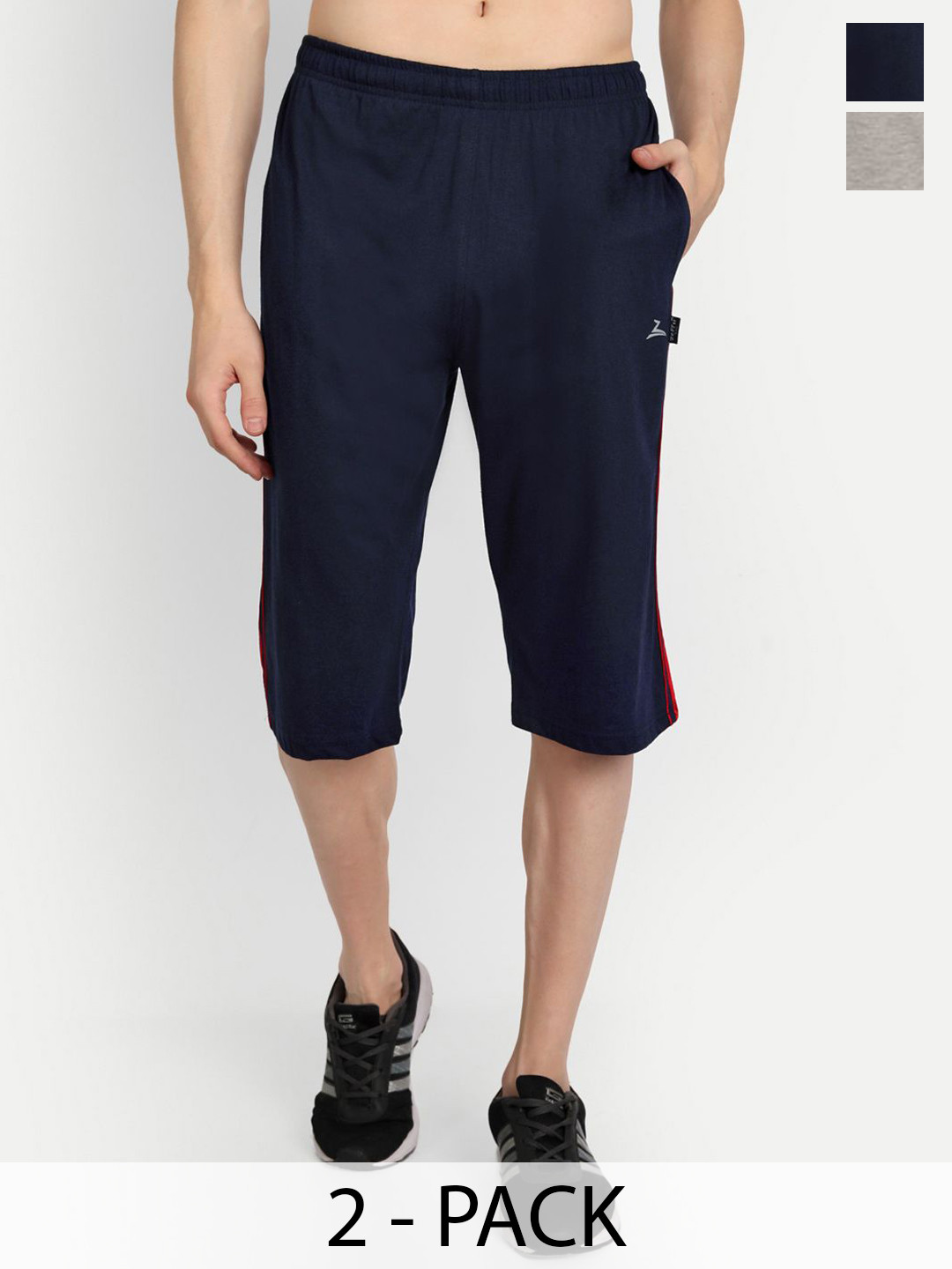 Buy ZEFFIT Men Pack Of 2 Solid Capris - Capris for Men 30378442 | Myntra
