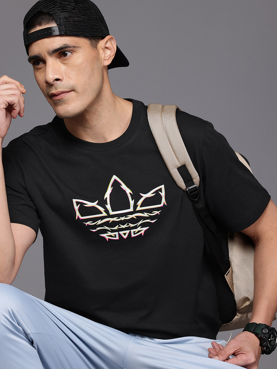 Buy ADIDAS Originals Pride Trfl Pure Cotton Brand Logo Printed Drop ...