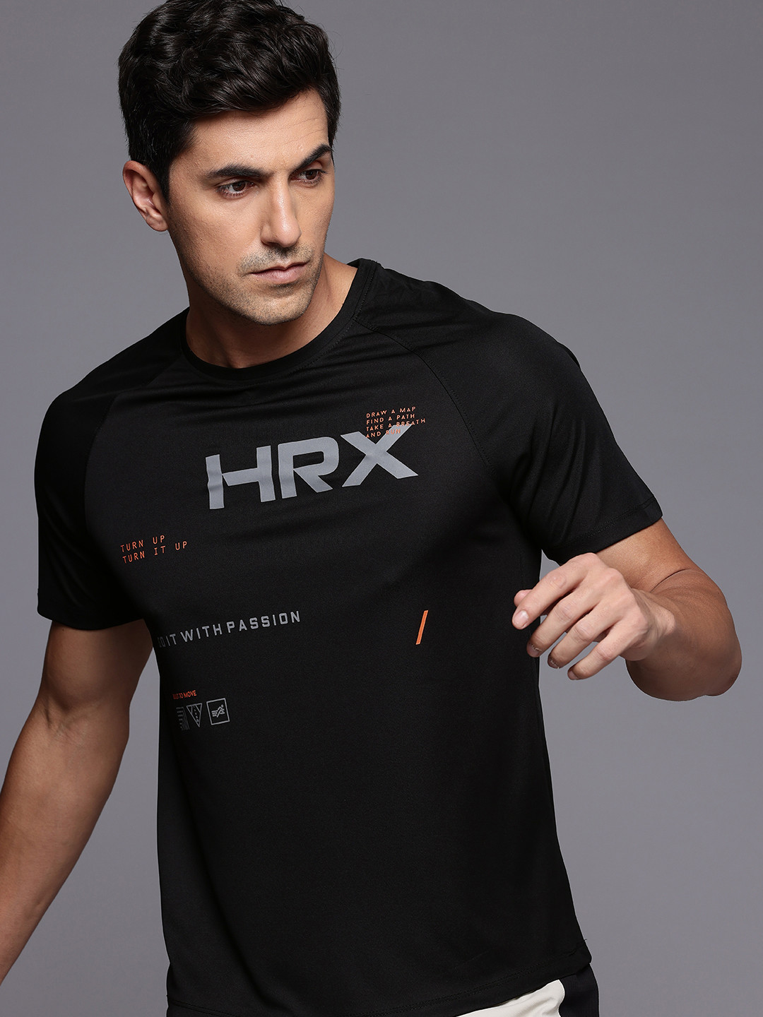 Buy HRX By Hrithik Roshan Typography Printed Ultralite Running T Shirt ...