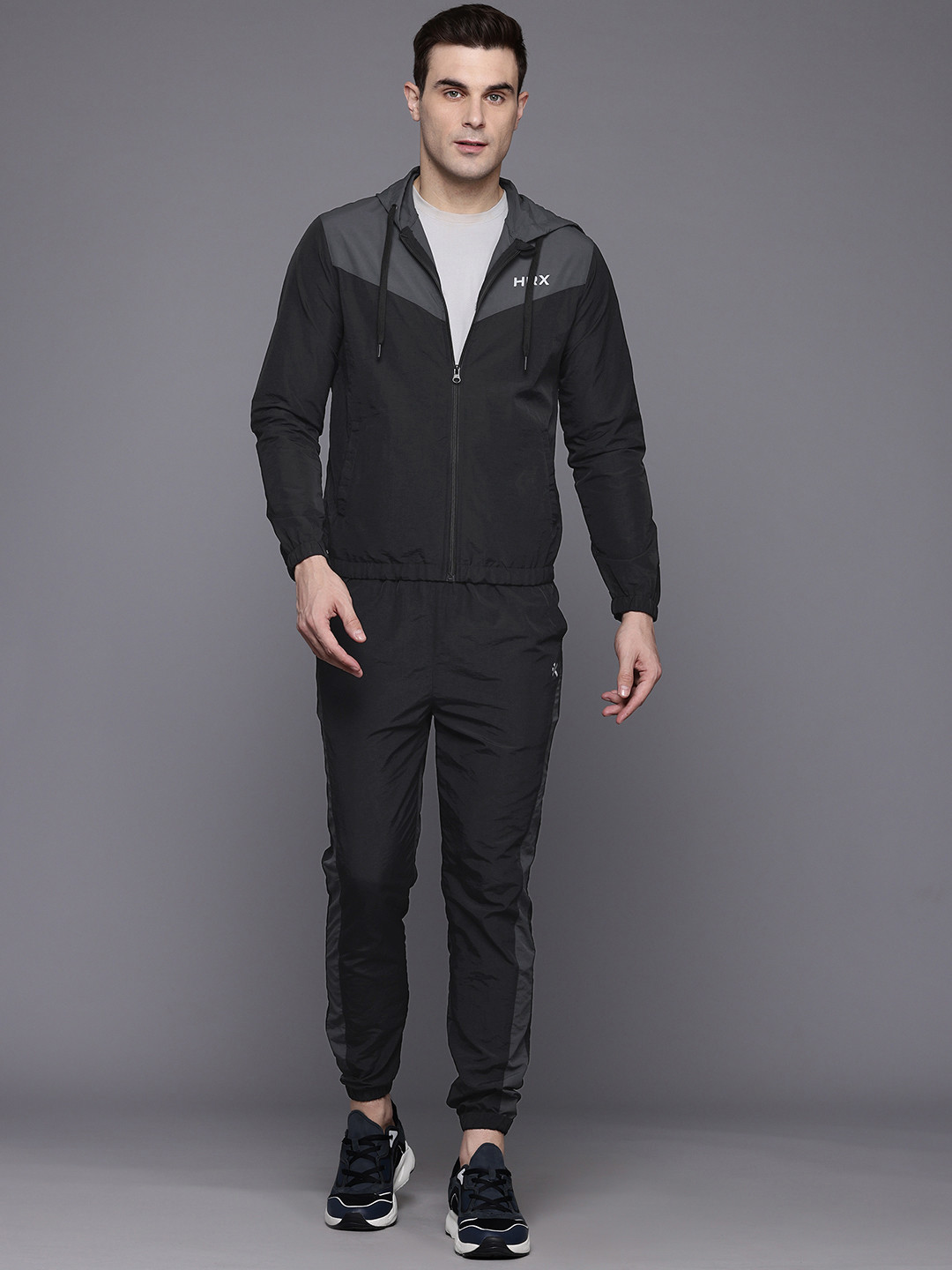 Buy HRX By Hrithik Roshan Colourblocked Rapid Dry Running Tracksuit ...