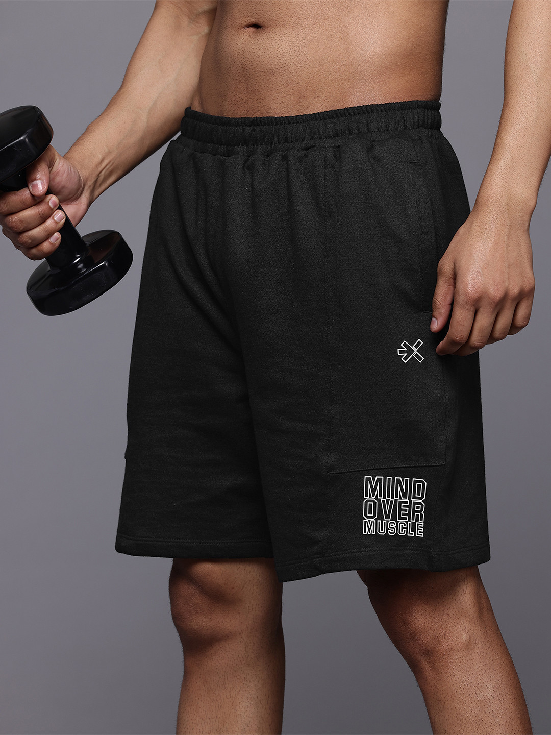 Buy HRX By Hrithik Roshan Men Typography Print Training Shorts - Shorts ...