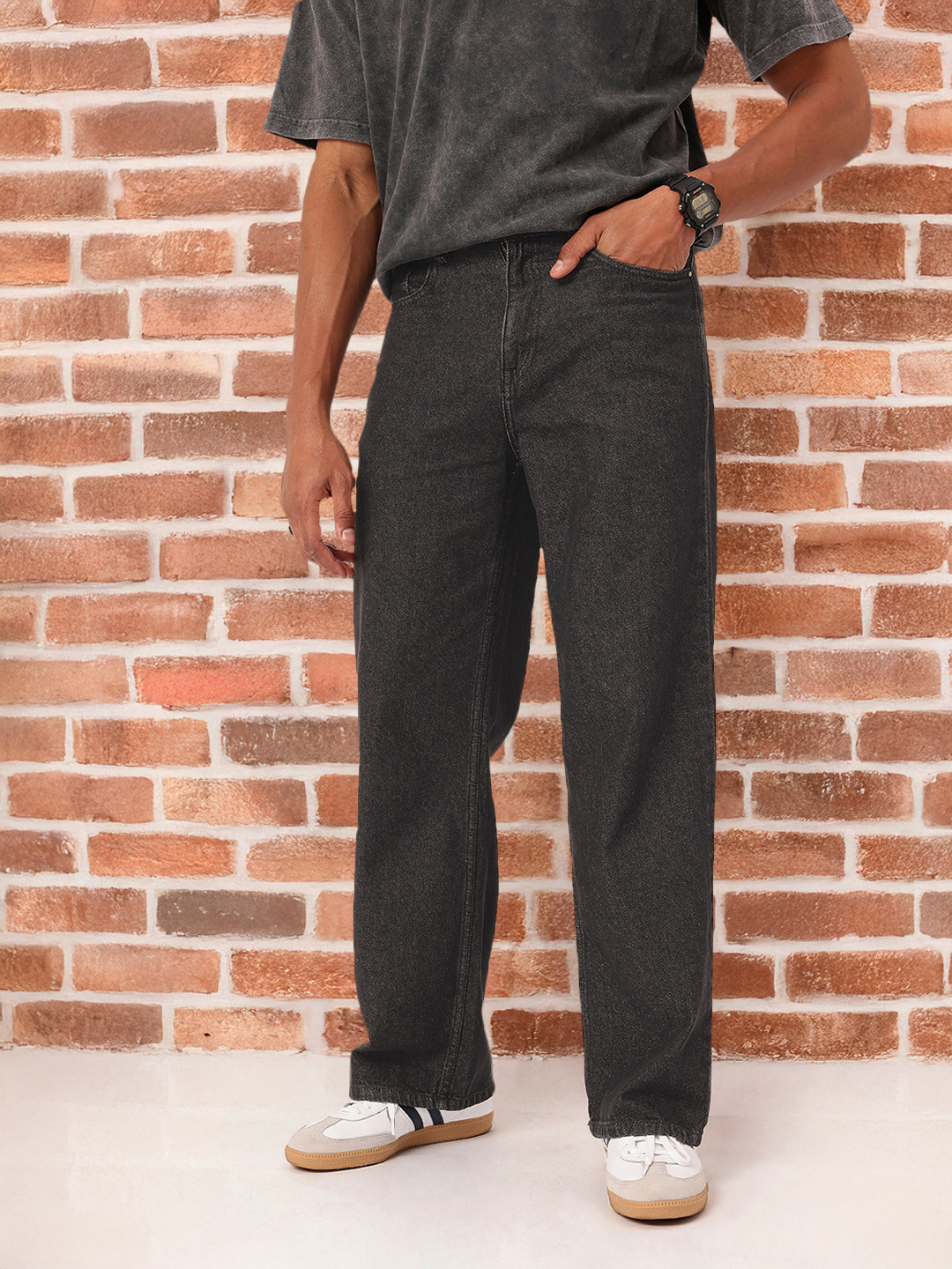 Buy Kook N Keech Men Urban Chill Baggy Wide Leg Fit Jeans - Jeans for ...