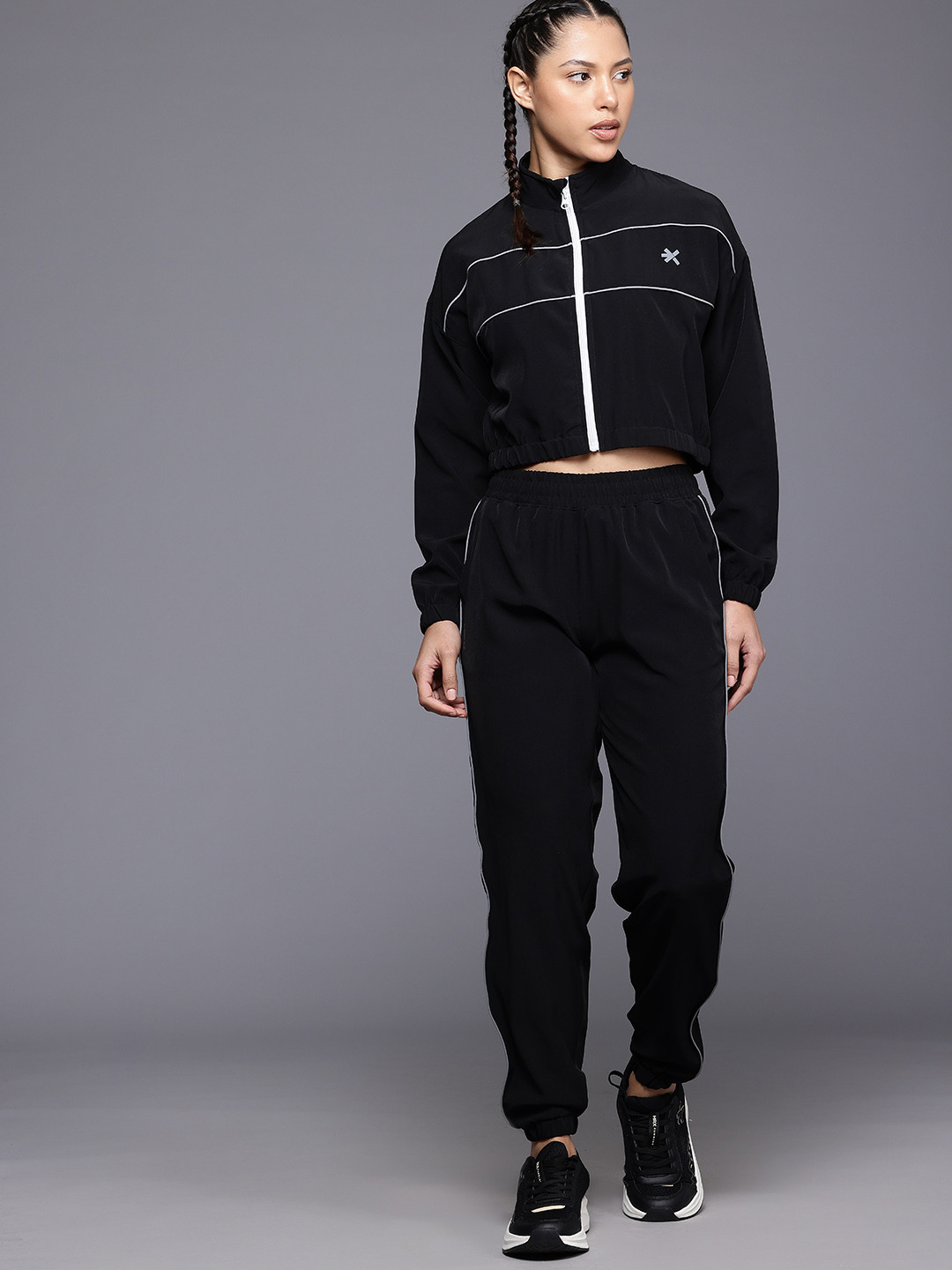 Buy HRX By Hrithik Roshan Rapid Dry Mock Collar Running Tracksuit ...