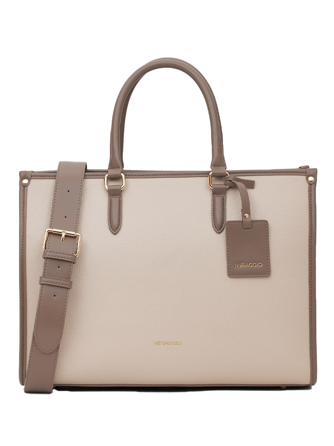 Buy MIRAGGIO Denice 2.0 Taupe Tote Bag With Adjustable & Detachable ...