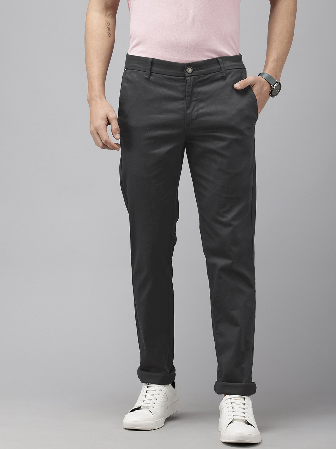 Buy U.S. Polo Assn. Men Denver Slim Fit Regular Trousers - Trousers for ...