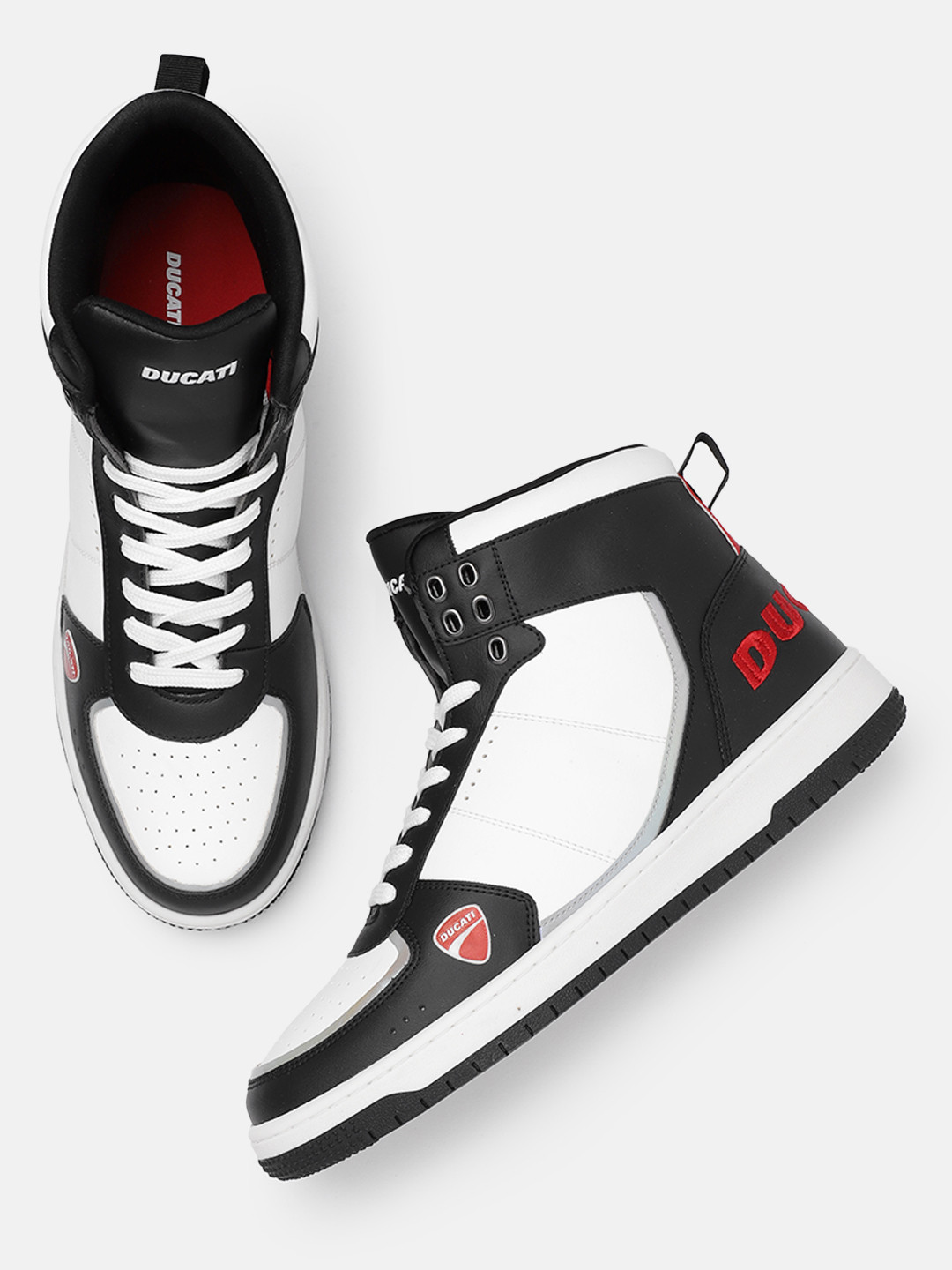 Buy Ducati Men Mid Top Stripe Printed Colourblocked Sneakers - Casual ...