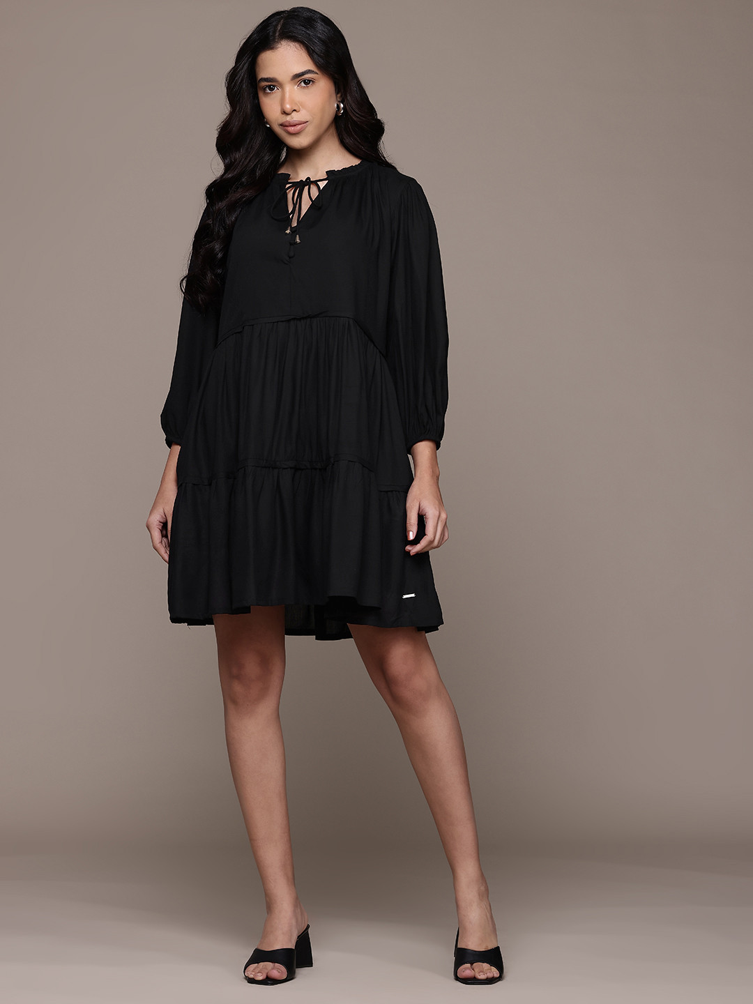 Buy Nautica Tie Up Neck Mini Tiered Dress - Dresses for Women 30435427 ...