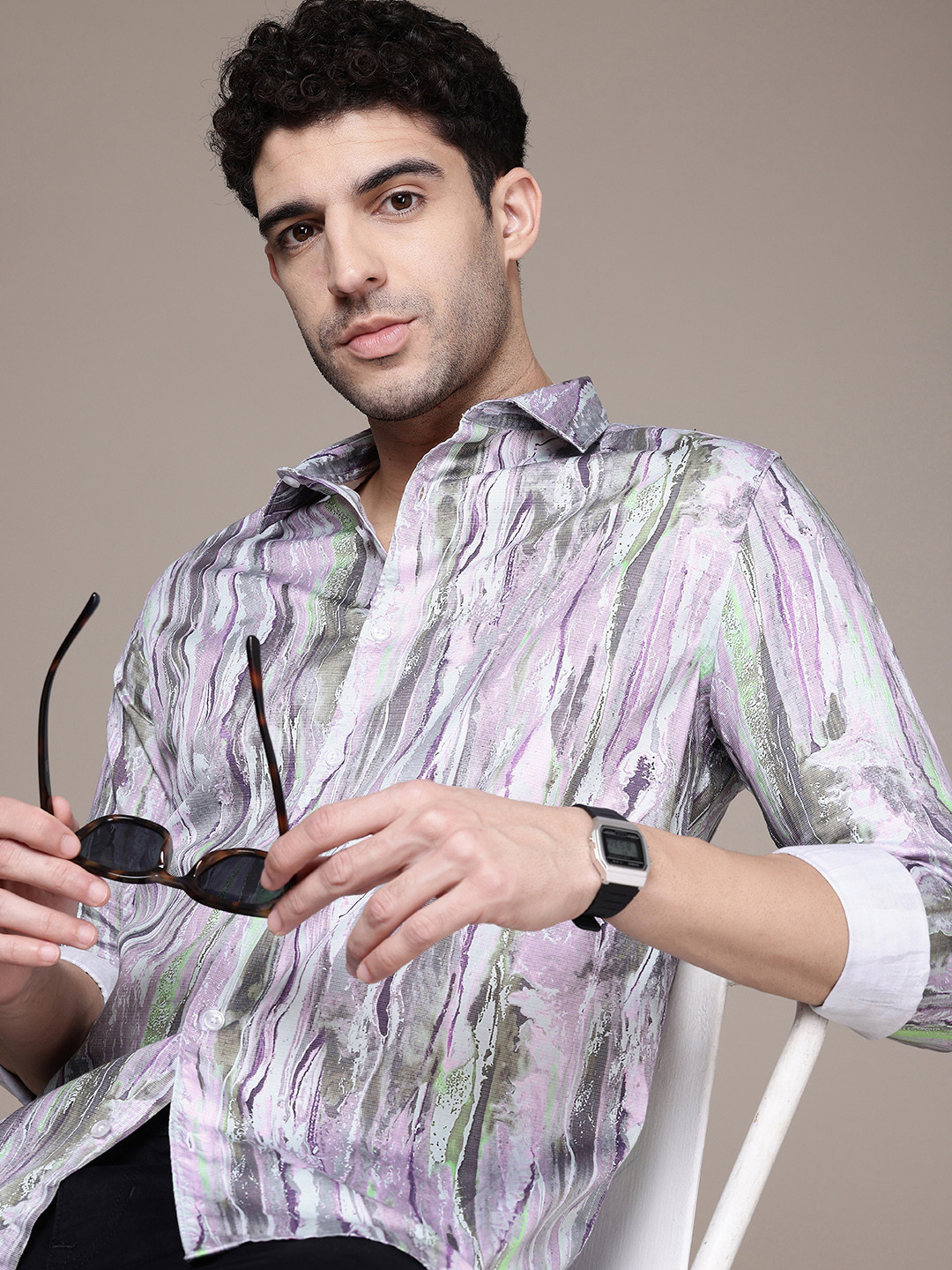 Buy French Connection Pure Cotton Slim Fit Opaque Printed Casual Shirt ...
