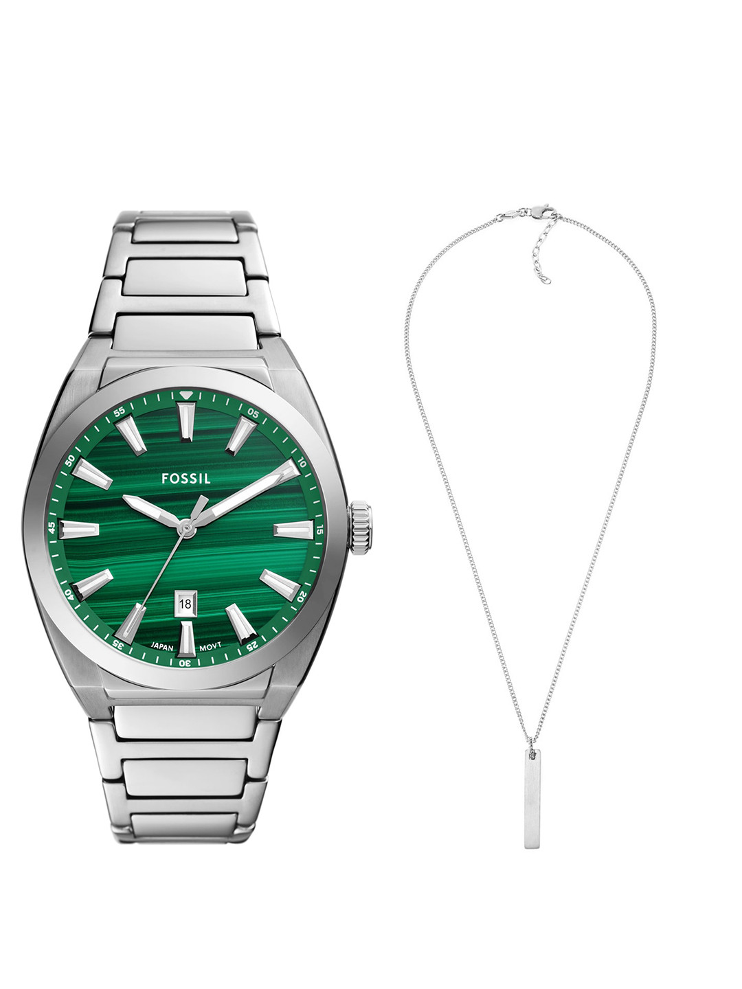 Buy Fossil Men Set Of 2 Pendant With Analogue Watch FS6056 Silver ...