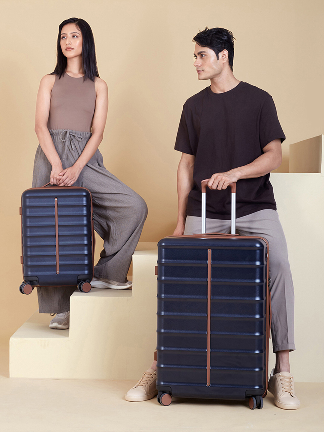 Buy Assembly Premium Set Of 2 Cabin And Check In Trolley Bag Blue ...
