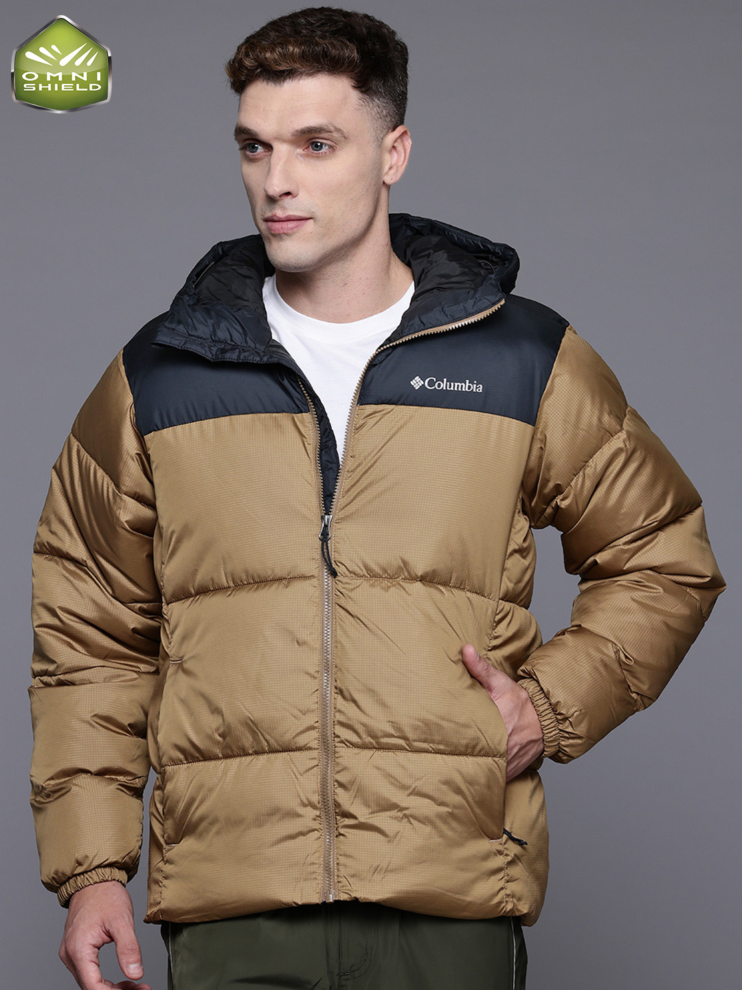 Buy Columbia Men Puffect II Hooded Colourblocked Insulator Outdoor ...