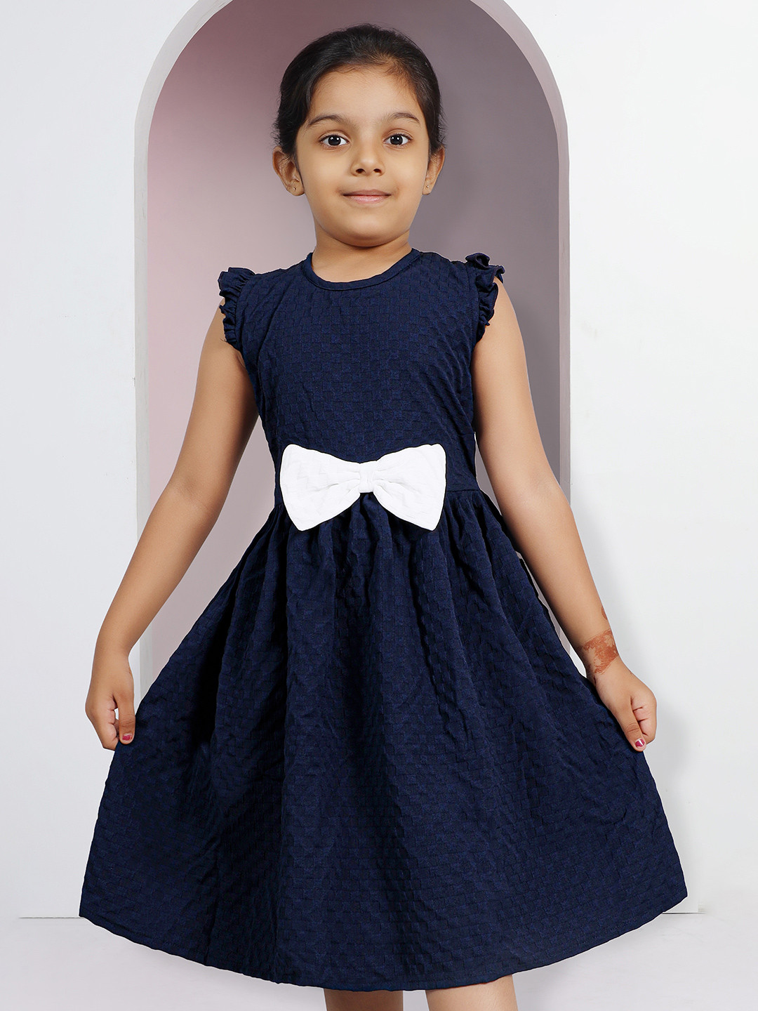 Buy OMPAX Self Design Fit & Flare Dress - Dresses for Girls 30454223 ...