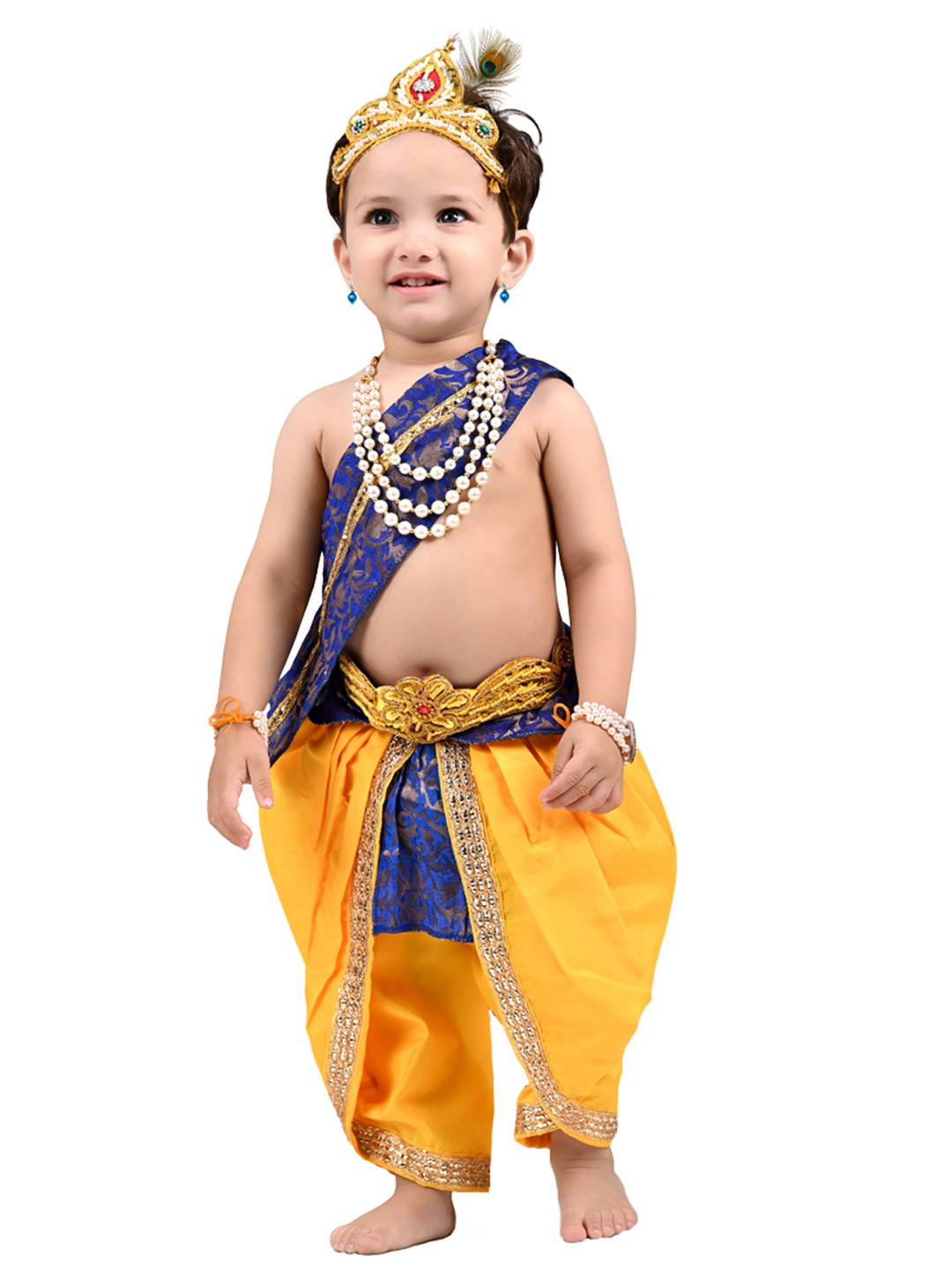 Buy Itsmycostume Boys Krishna Dress Costume Set With Accessories ...
