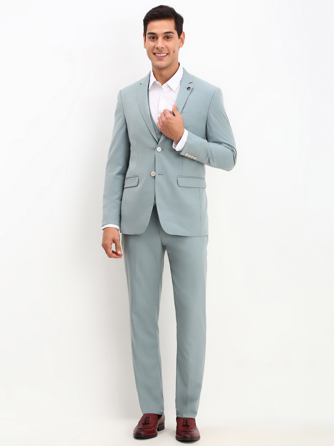 Buy Allen Solly Slim Fit Single Breasted 3 Piece Formal Suit - Suits ...