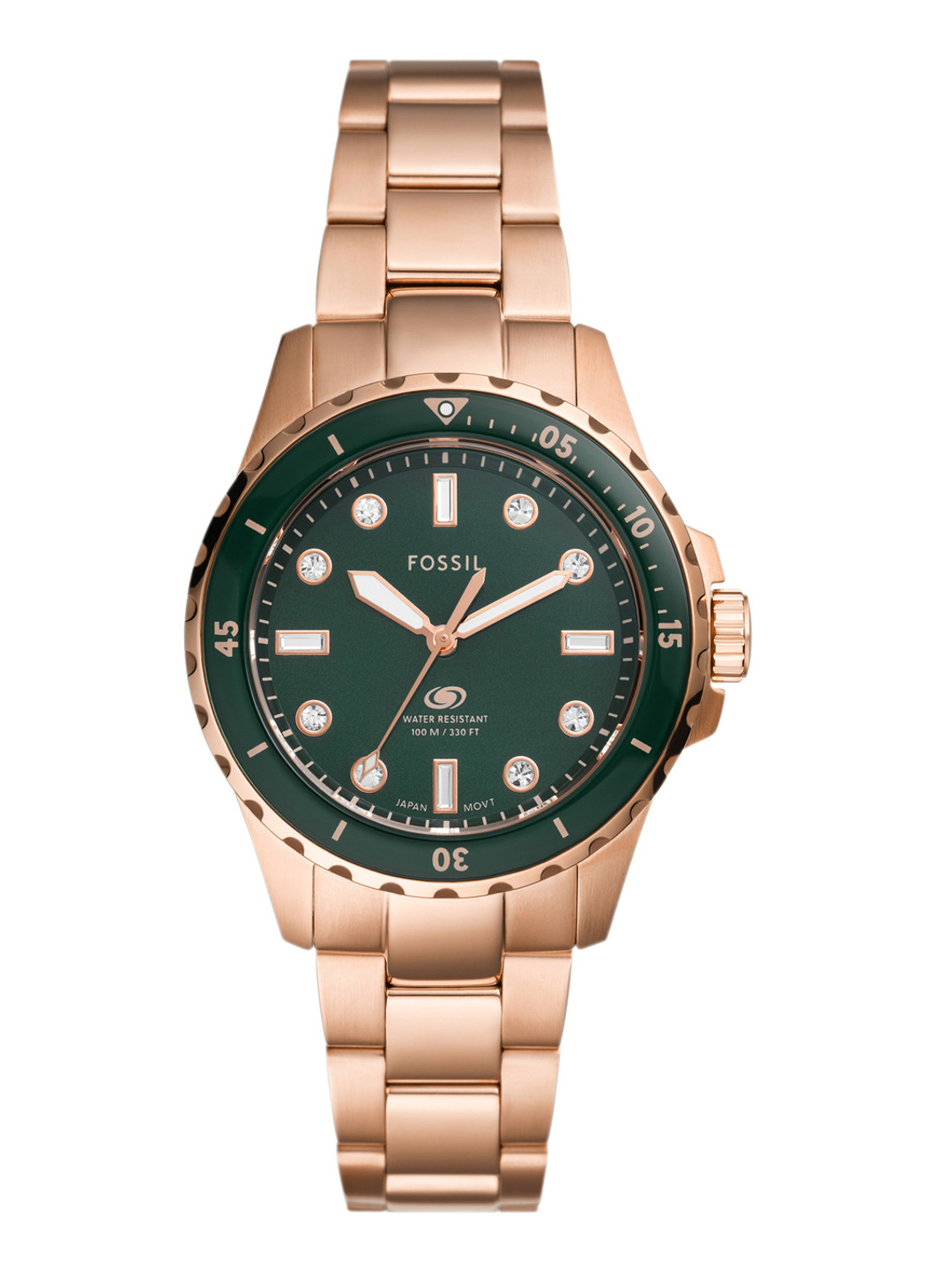 Buy Fossil Women Blue Dive Embellished Bracelet Style Analogue Watch ...