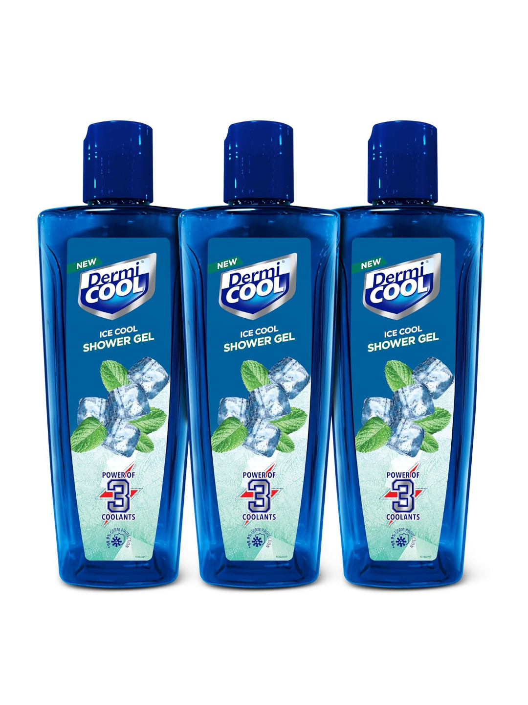 Buy DermiCOOL Set Of 3 Ice Cool Shower Gel For Instant Cooling & Relief 250ml Each - Body Wash ...