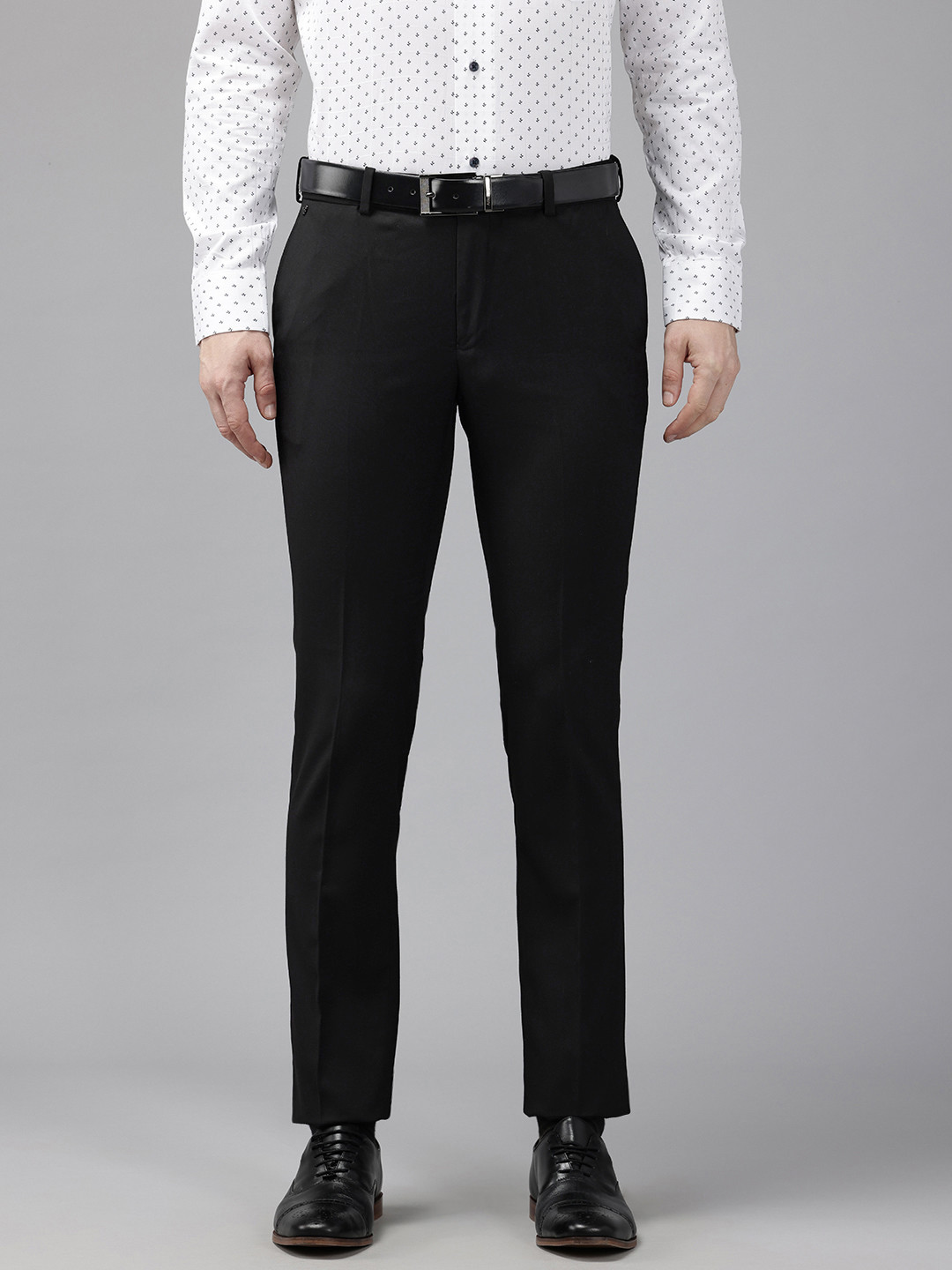 Buy Blackberrys Men B 91 Regular Fit Low Rise Formal Trousers ...