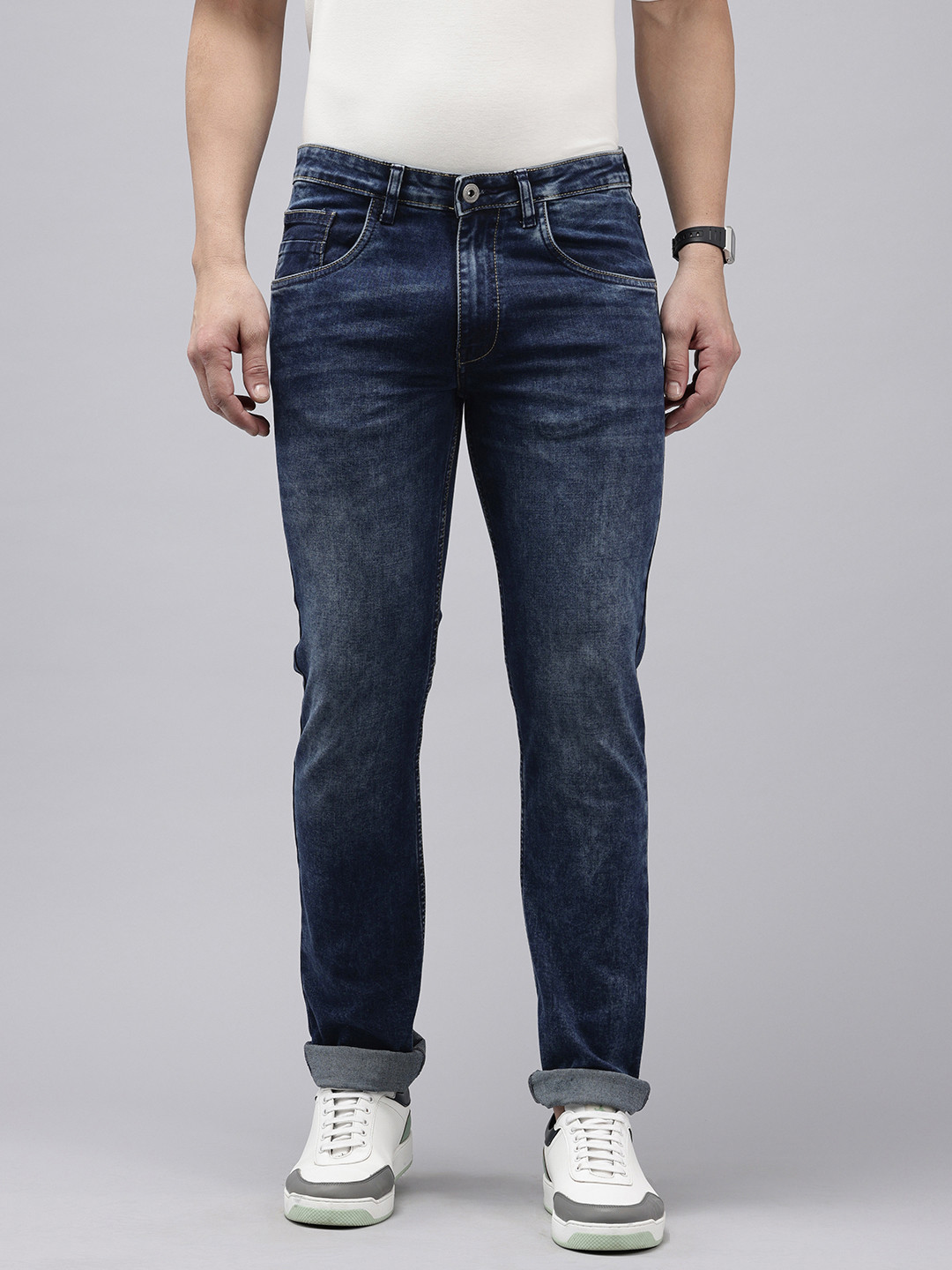 Buy VAN HEUSEN DENIM LABS Men Pop Slim Fit Light Fade Stretchable Jeans ...