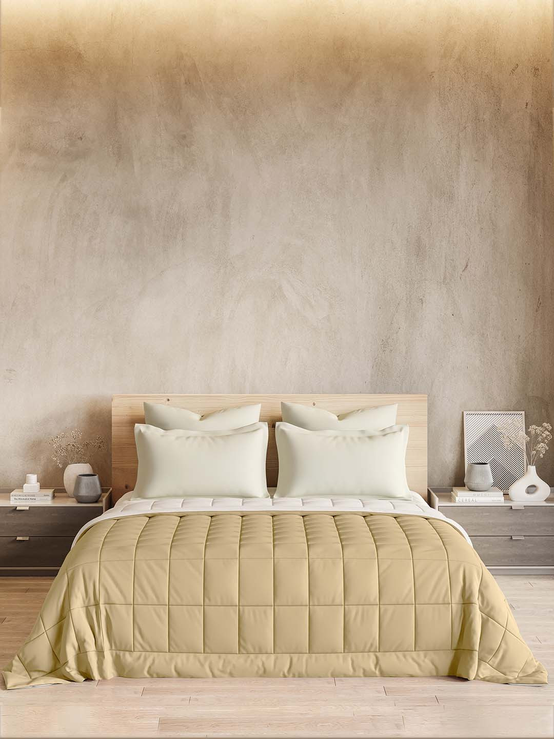 Buy DDecor Beige AC Room 120 GSM Double Bed Quilt - Blankets Quilts And ...