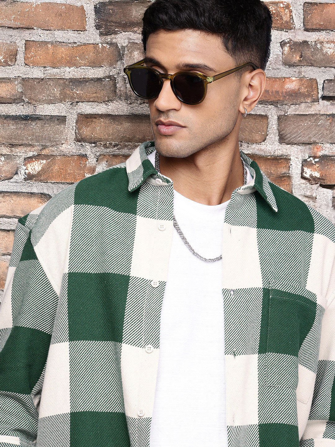 Buy The Roadster Life Co. Opaque Checked Relaxed Fit Casual Shacket ...