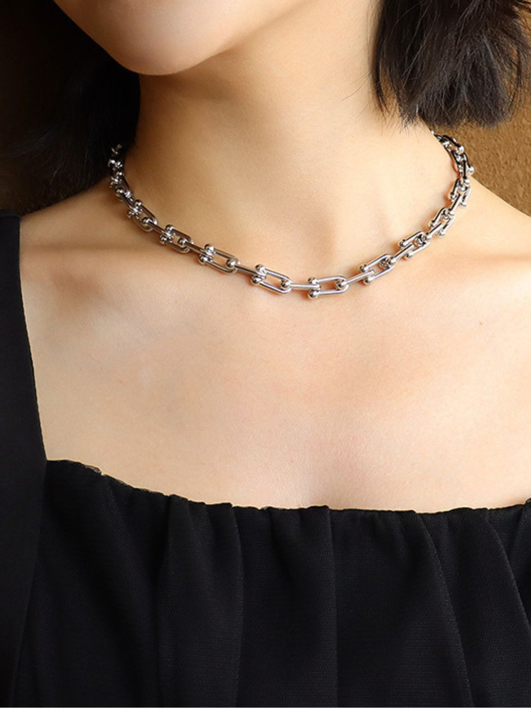 Buy AQUASTREET Silver Plated Stainless Steel Antitarnish U Shaped Chain ...