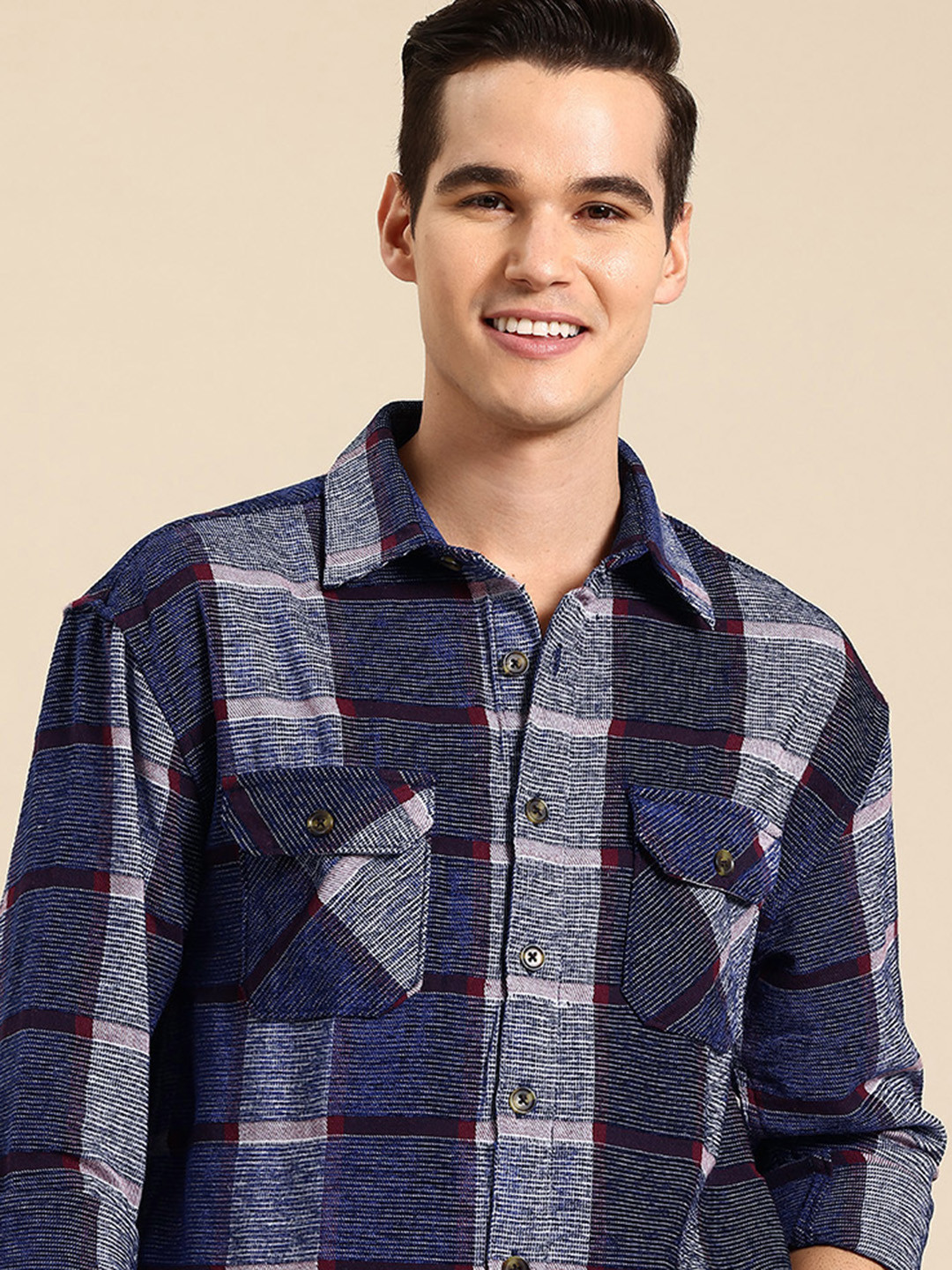 Buy Mast & Harbour Checked Textured Shacket - Shackets for Men 30527700 ...