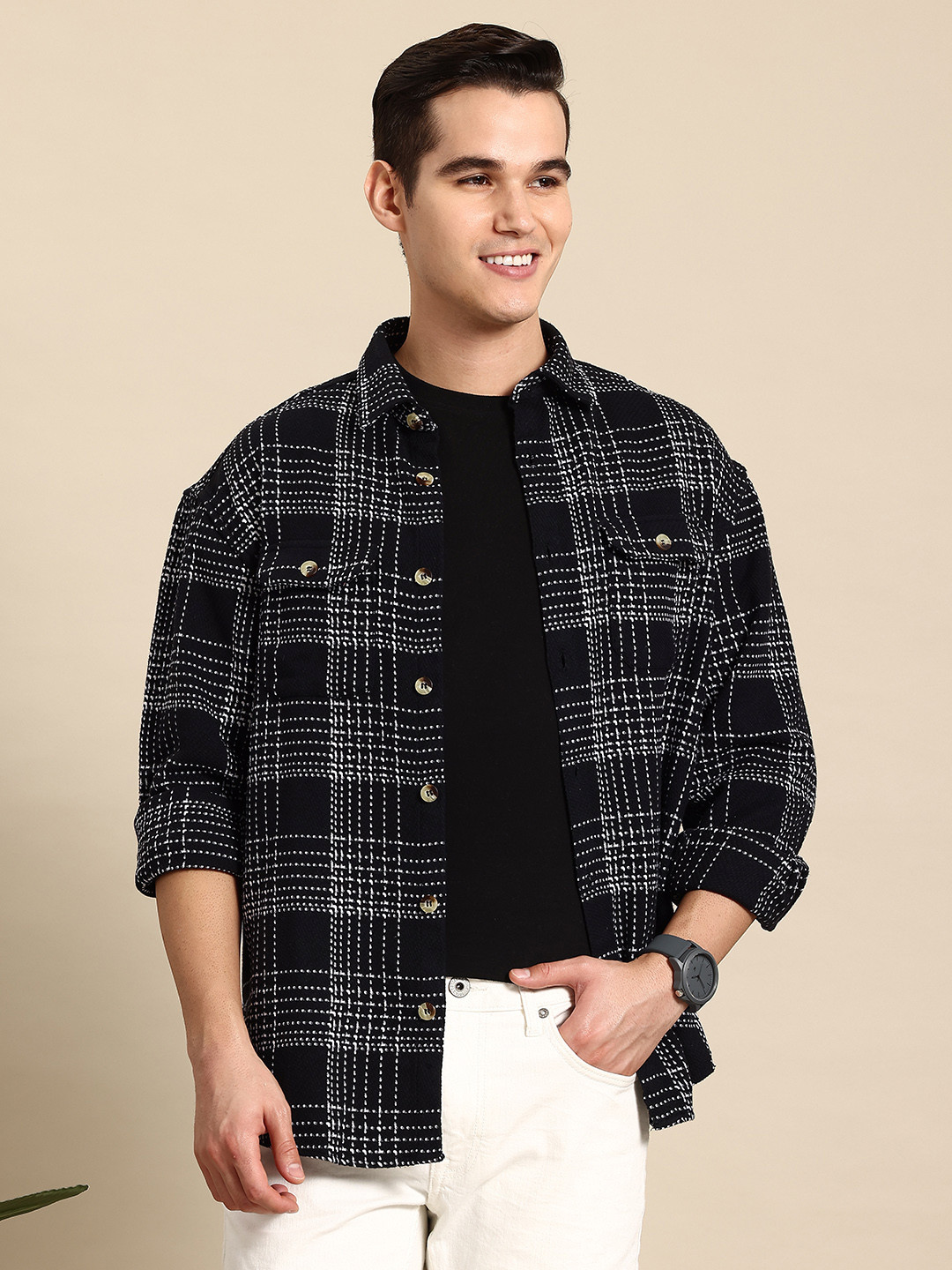 Buy Mast & Harbour Men Opaque Checked Casual Shackets - Shackets for ...