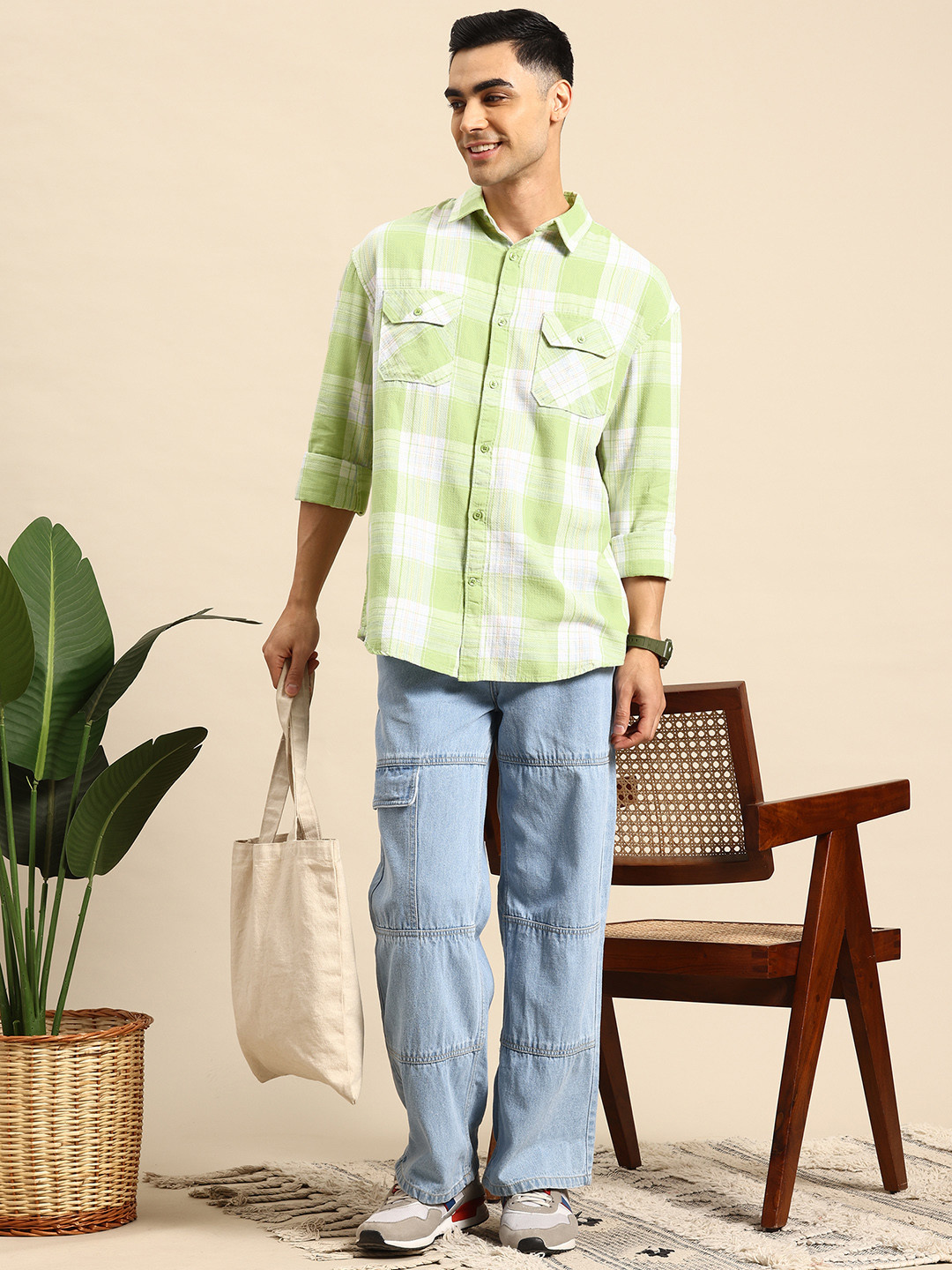 Buy Mast & Harbour Box Pocket Detail Checked Shackets - Shackets for ...