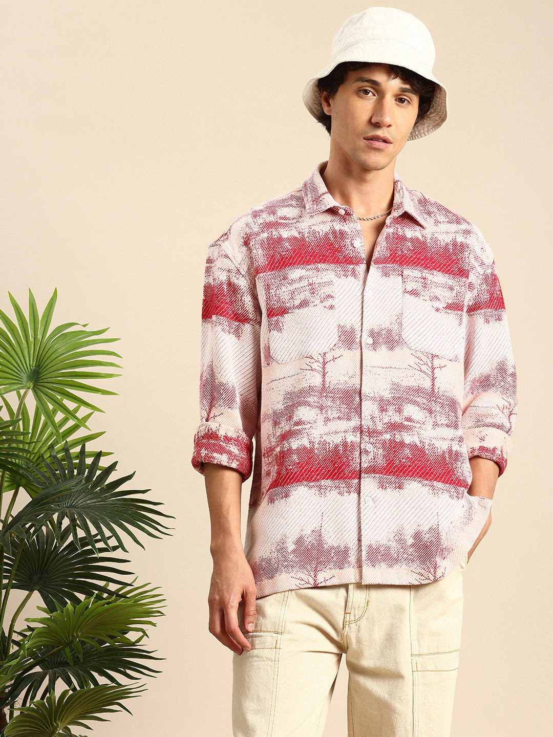 Buy Mast & Harbour Abstract Self Designed Casual Relaxed Fit Shackets ...