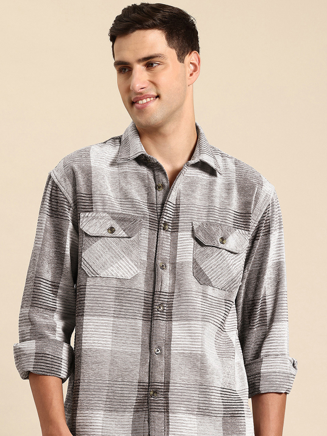 Buy Mast & Harbour Checked Opaque Casual Relaxed Fit Shackets ...